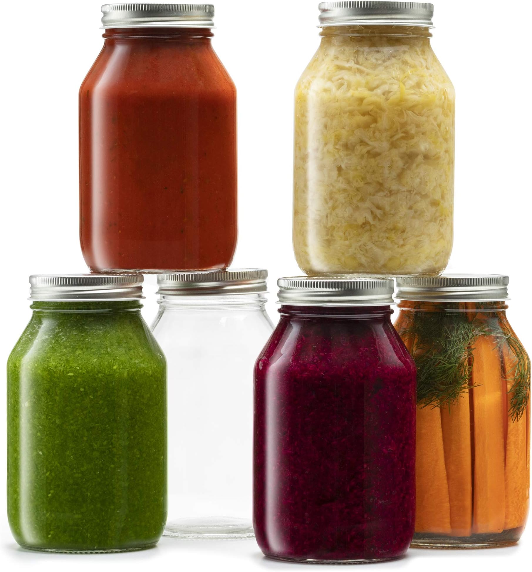 Amazon.com: Glass Regular Mouth Mason Jars, 14 Ounce Glass Jars with ...