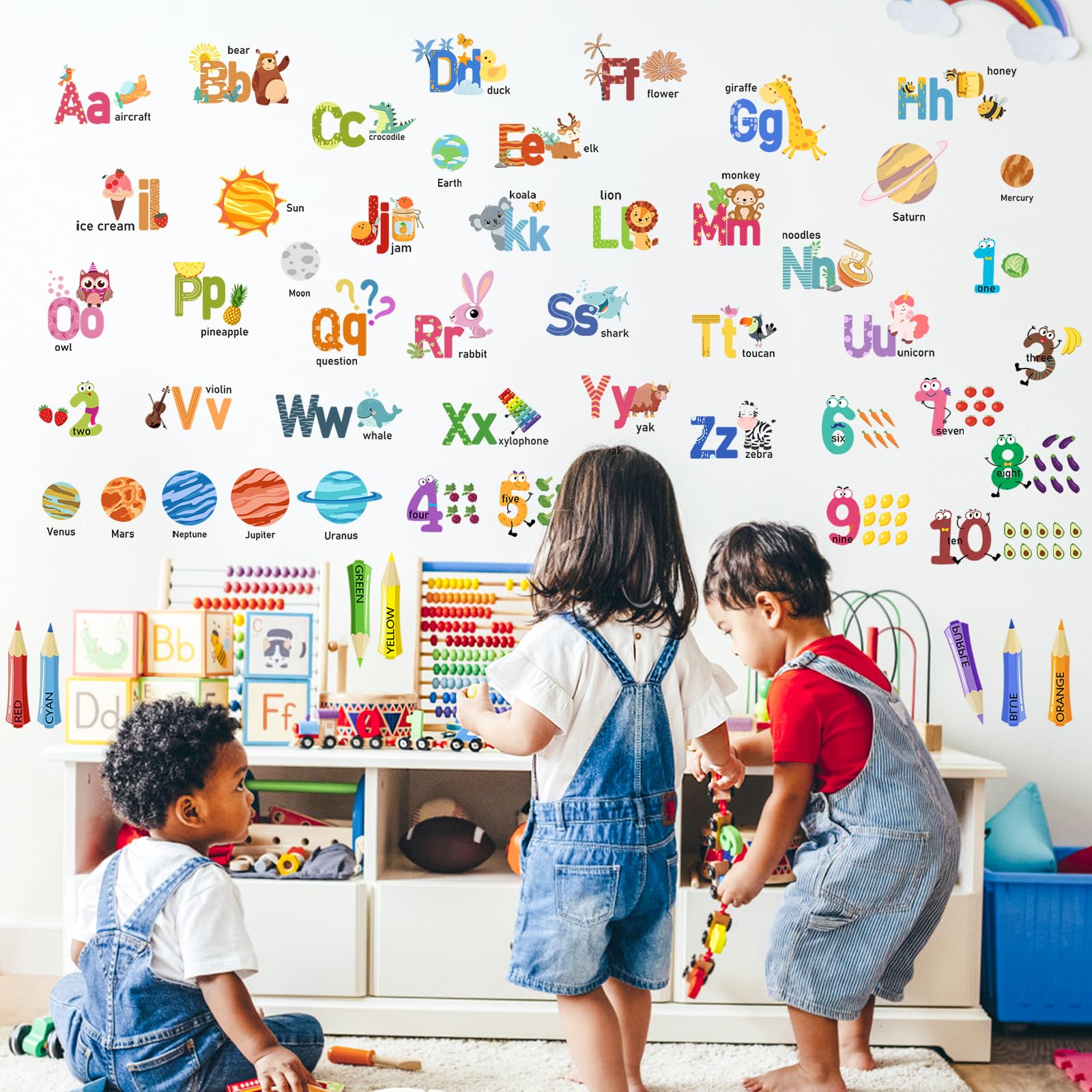 Snapklik.com : Animal Alphabet Numbers Colour Decals Stickers, ABC ...