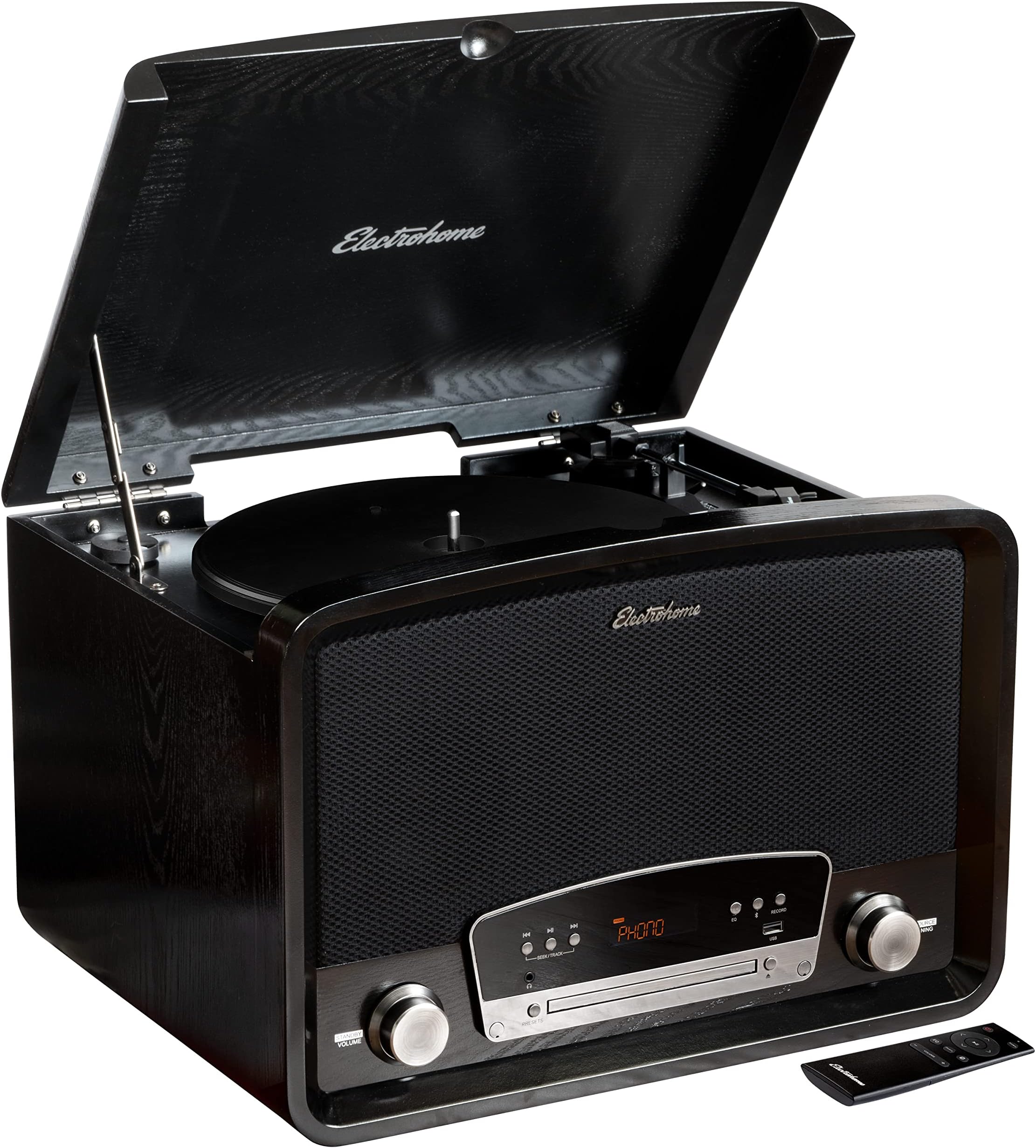 Electrohome Kingston 7-in-1 Vintage Vinyl Record Player Stereo System ...