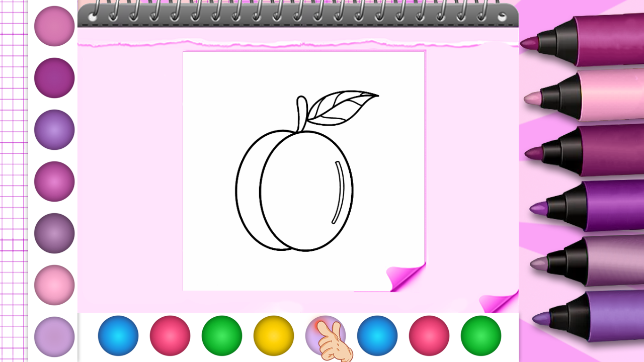 Fruit Coloring Pages : Easy Fruits Coloring Game Offline. - App on ...