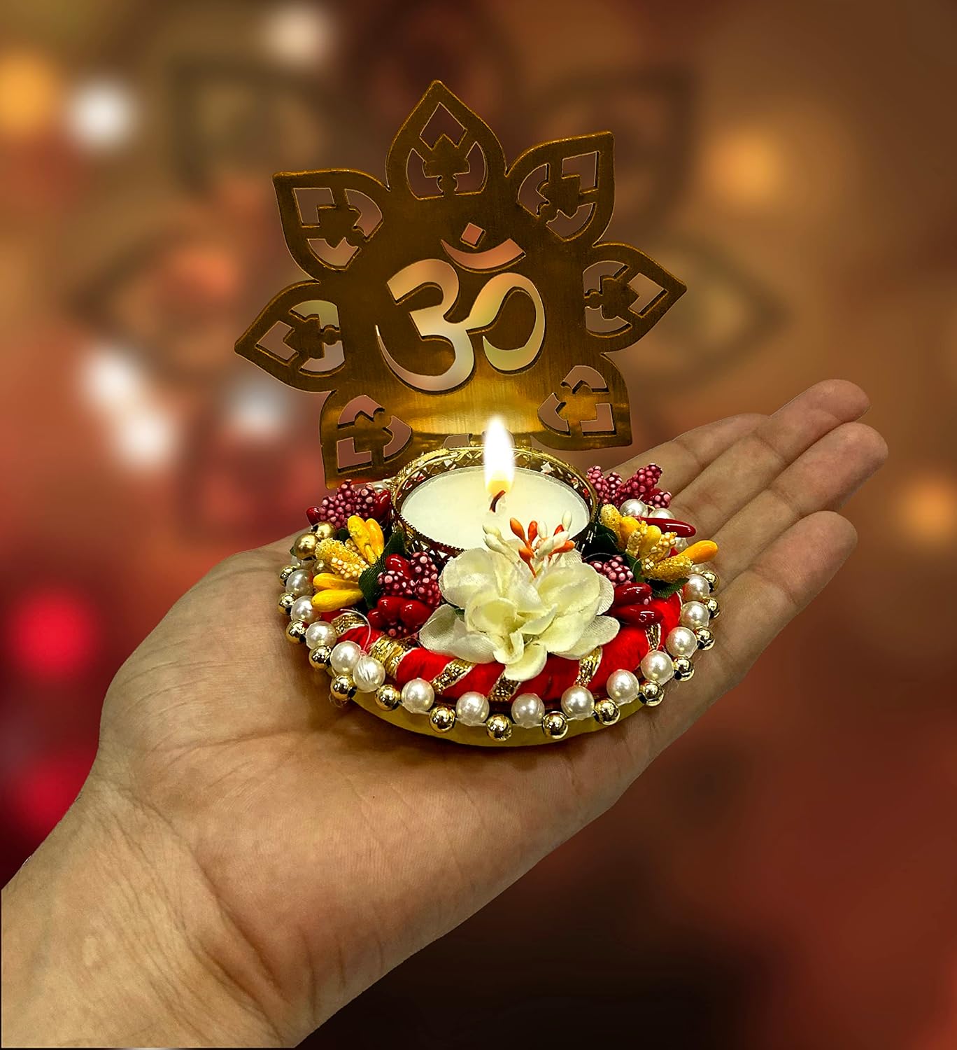 Amazon.com: Satvik 1 Pc. Decorative Om Shadow Diya, Diwali Decoration ...
