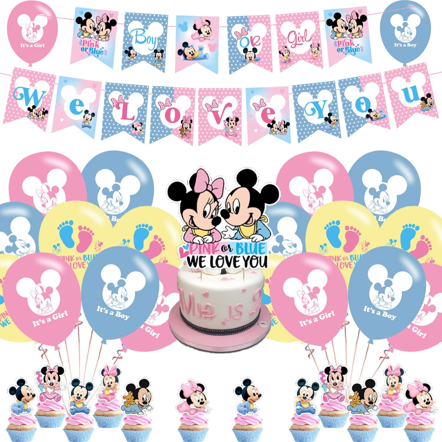Snapklik.com : Mickey And Minnie Gender Reveal Party Decorations ...
