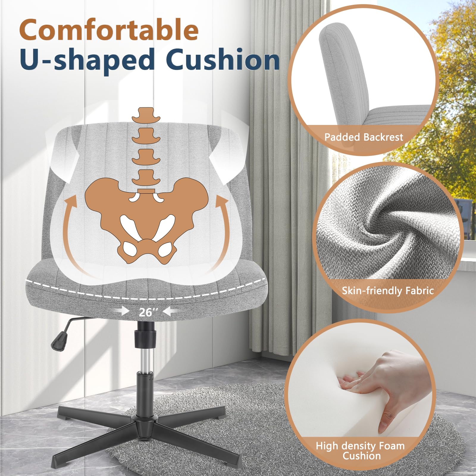 Snapklik.com : Criss Cross Chair, Cross Legged Office Chair No Wheels ...