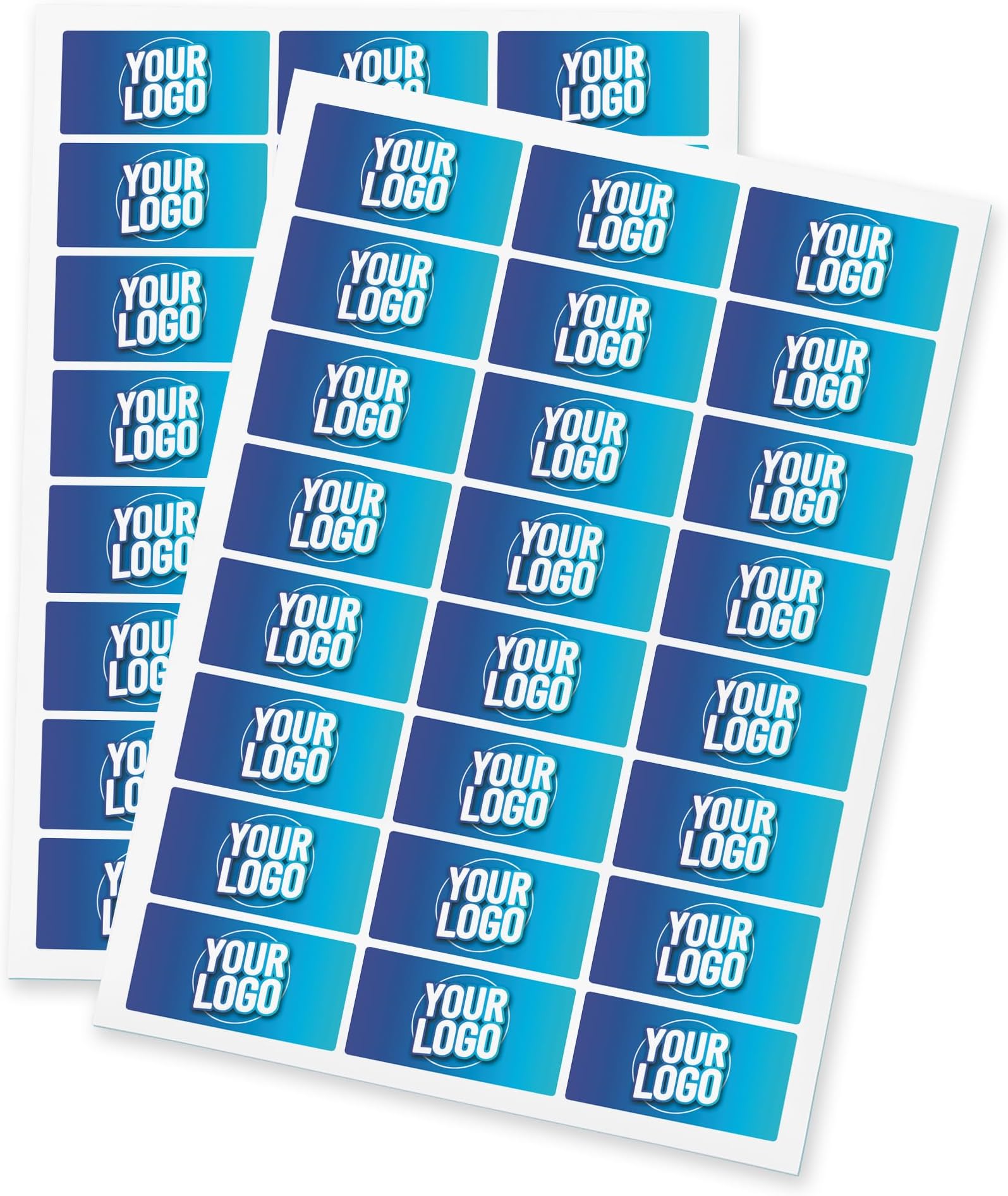 Personalised Rectangle Labels/Stickers 64mm x 34mm (Gloss White, 48 ...