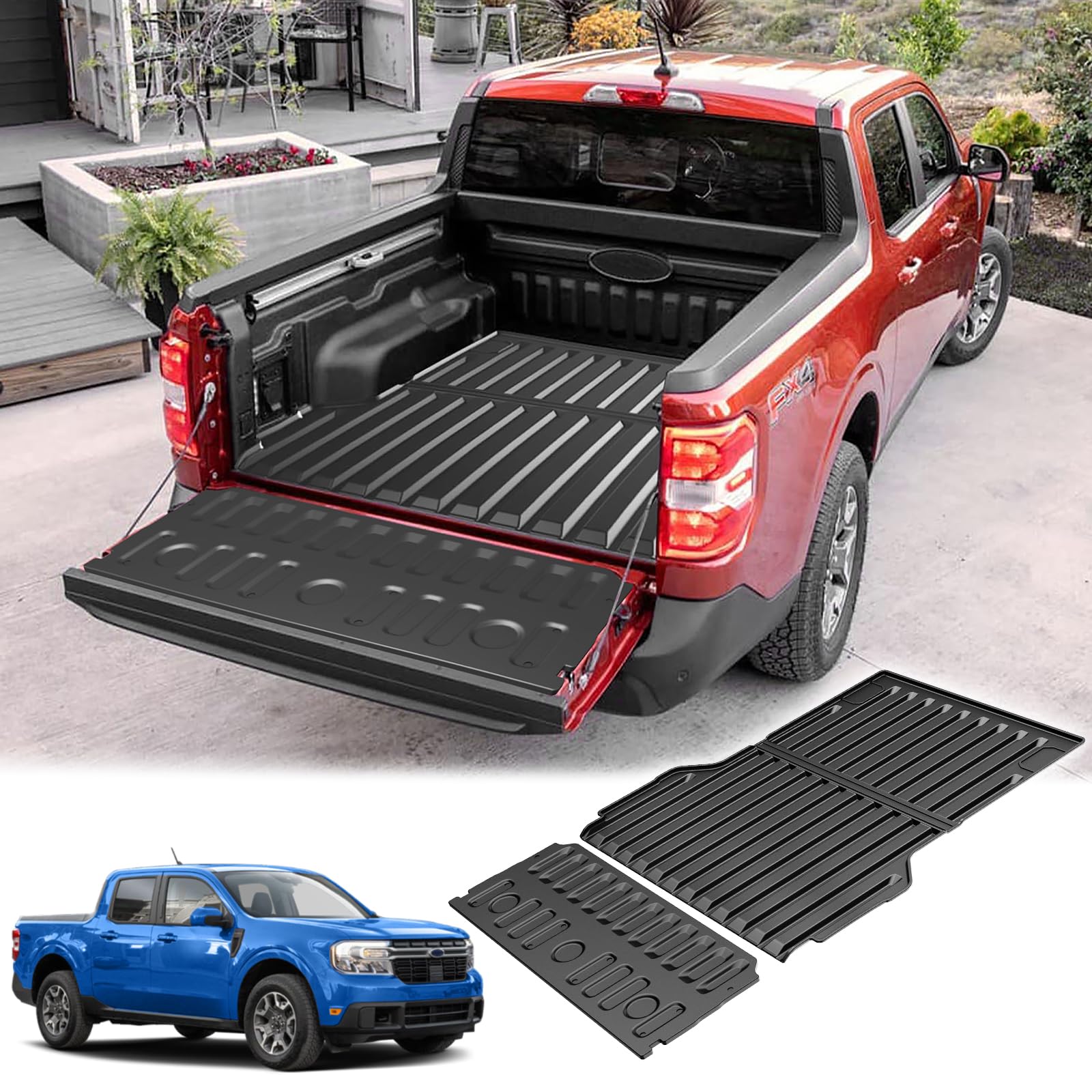 Amazon.com: Maverick Truck Bed Mat and Tailgate Liner Compatible with ...