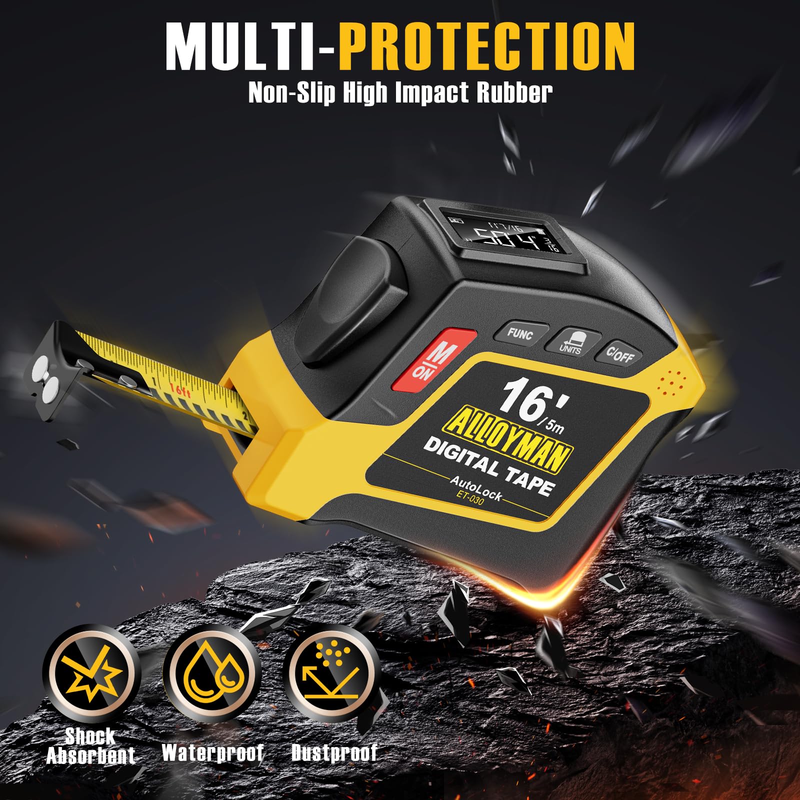 Snapklik.com : 2-in-1 Digital Tape Measure, 16Ft Measuring Tape, 50 ...