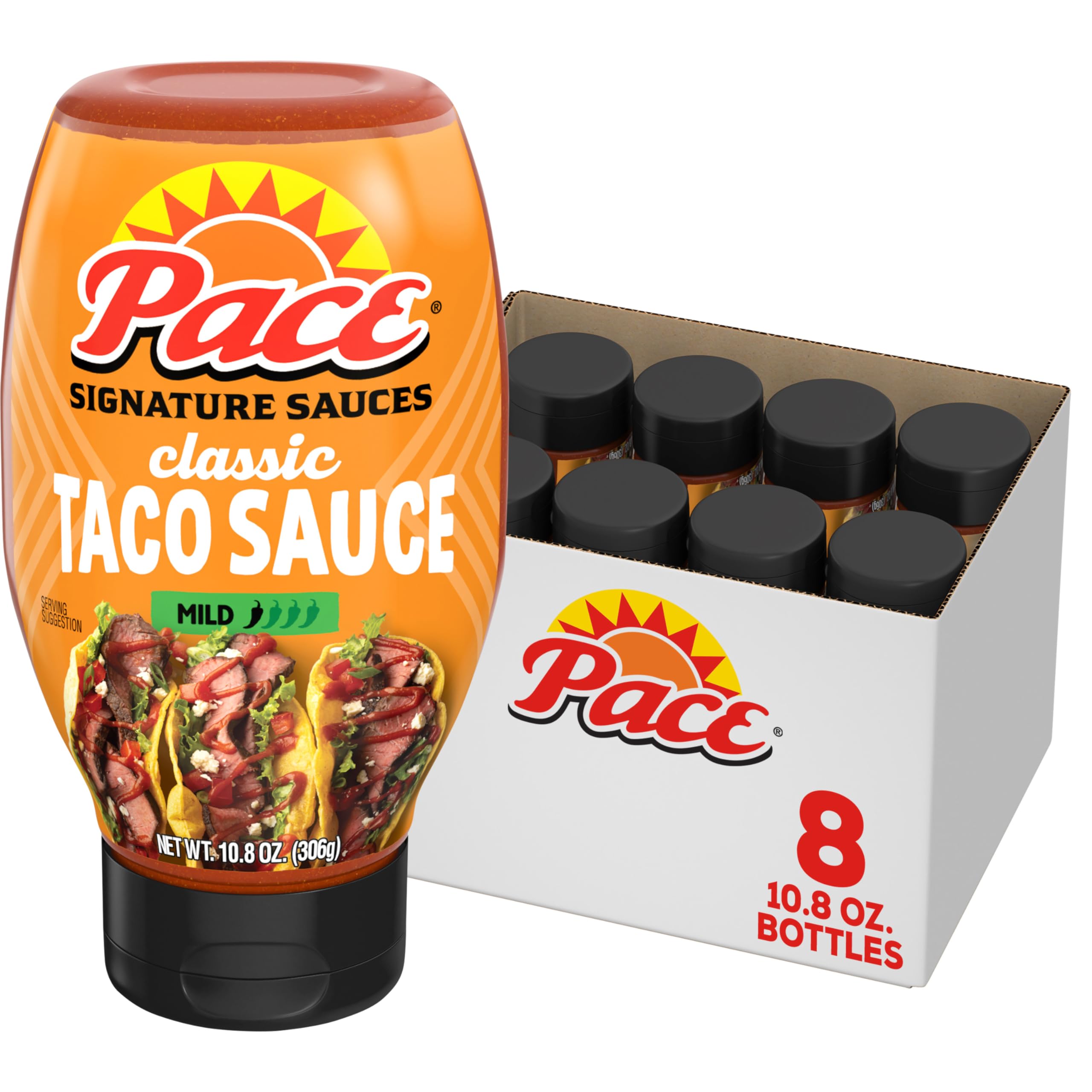Amazon.com: Pace Signature Sauces Classic Taco Sauce, 10.8 oz Bottle (8 ...