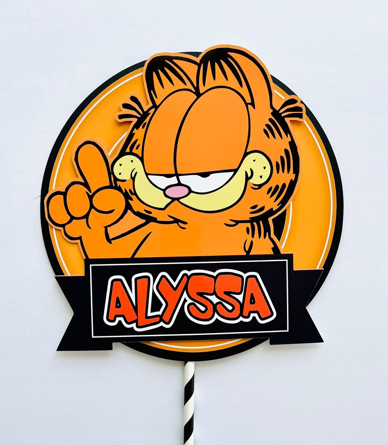 Amazon.com: Personalized Garfield the Cat Themed Cake Topper : Home ...