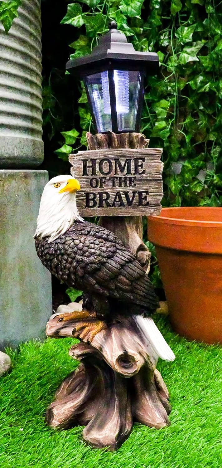 Ebros Home of The Brave Patriotic American Bald Eagle Perching On Tree ...