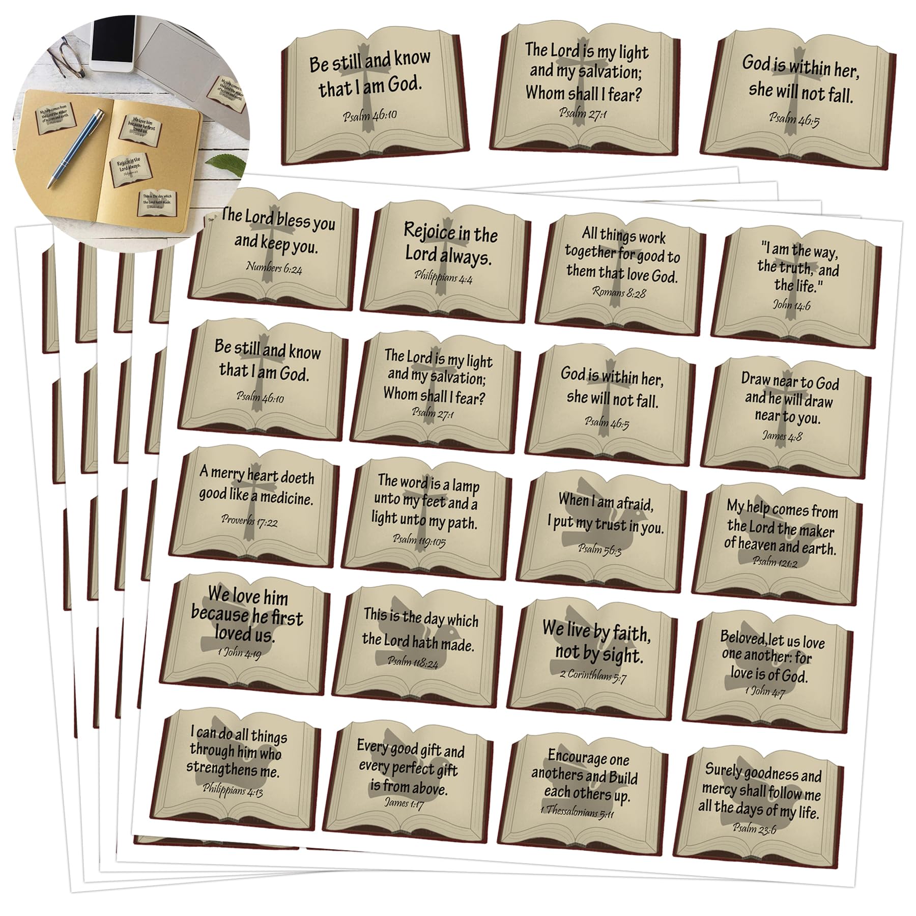 Amazon.com : Bible Quote Gold Foil Stickers - Faith Motivational ...