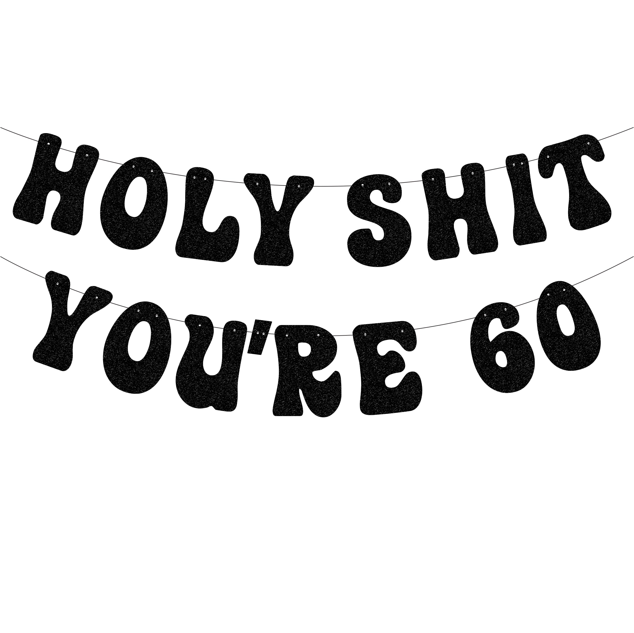 Amazon.com: 60th Birthday Decorations for Men Women Holy Shit You're 60 ...