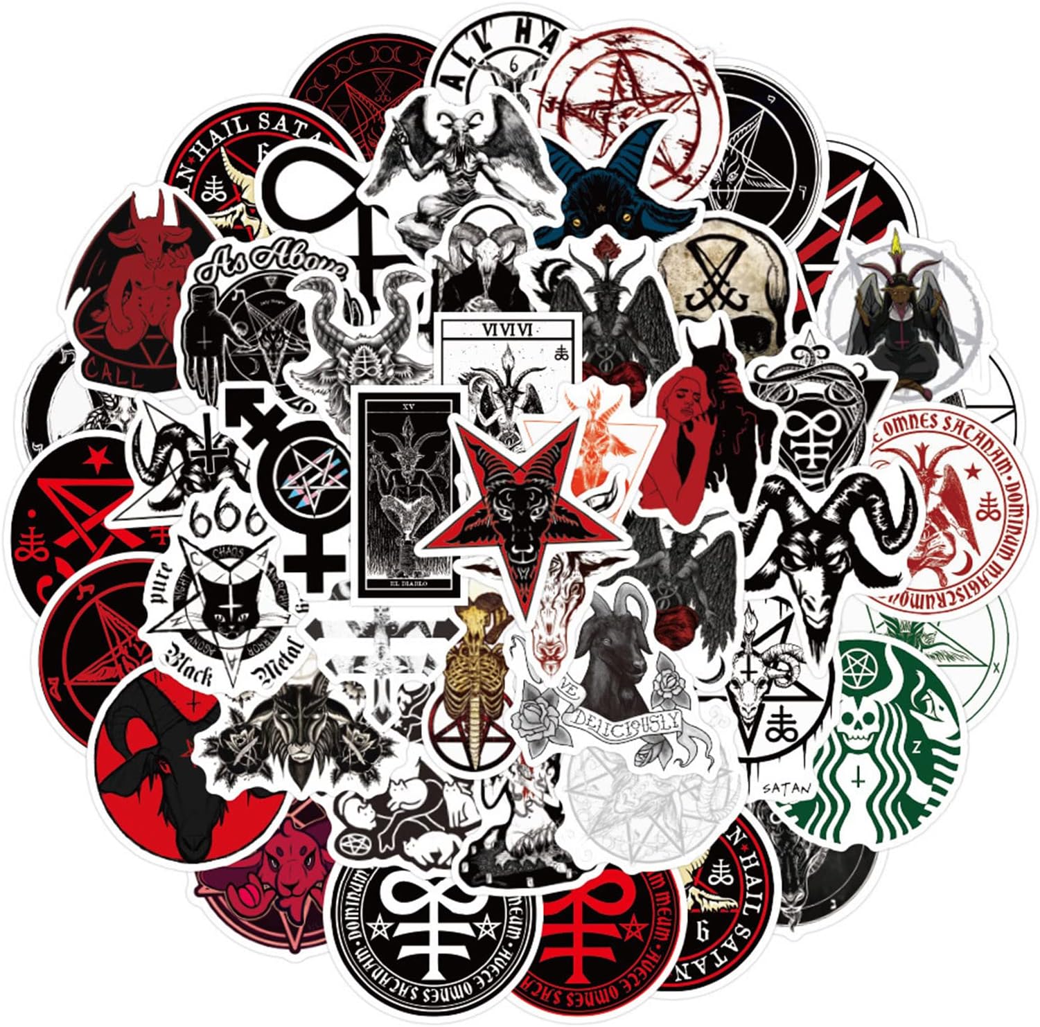 Amazon.com: Carframes18 Baphomet Lucifer Vinyl Sticker Bumper Sticker ...