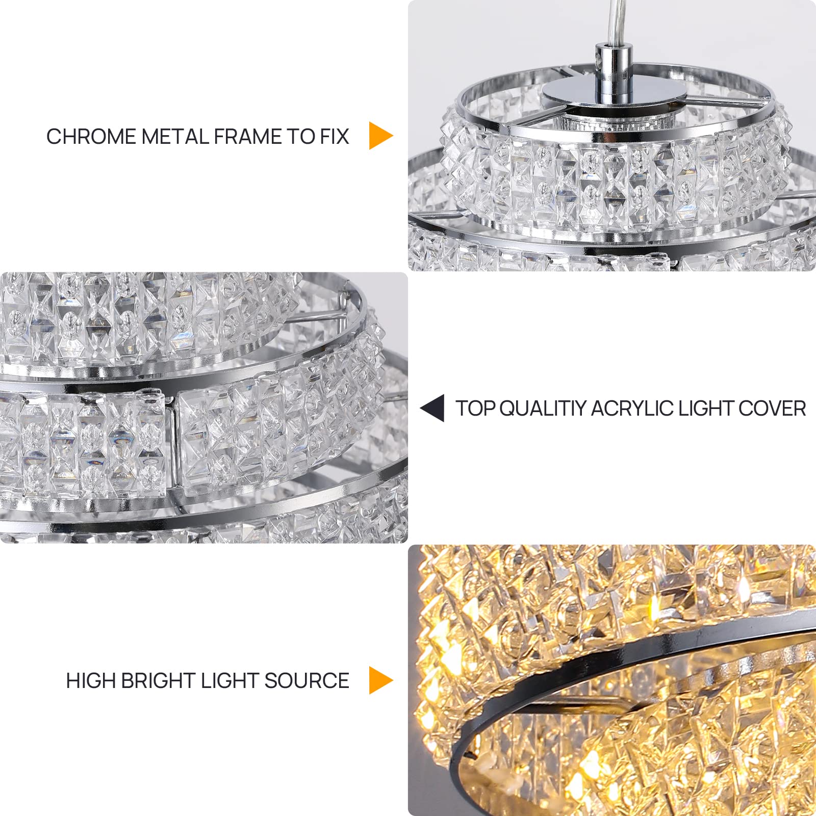 Modern Pendant Light Adjustable Height Hanging Light Fixture Acrylic ...