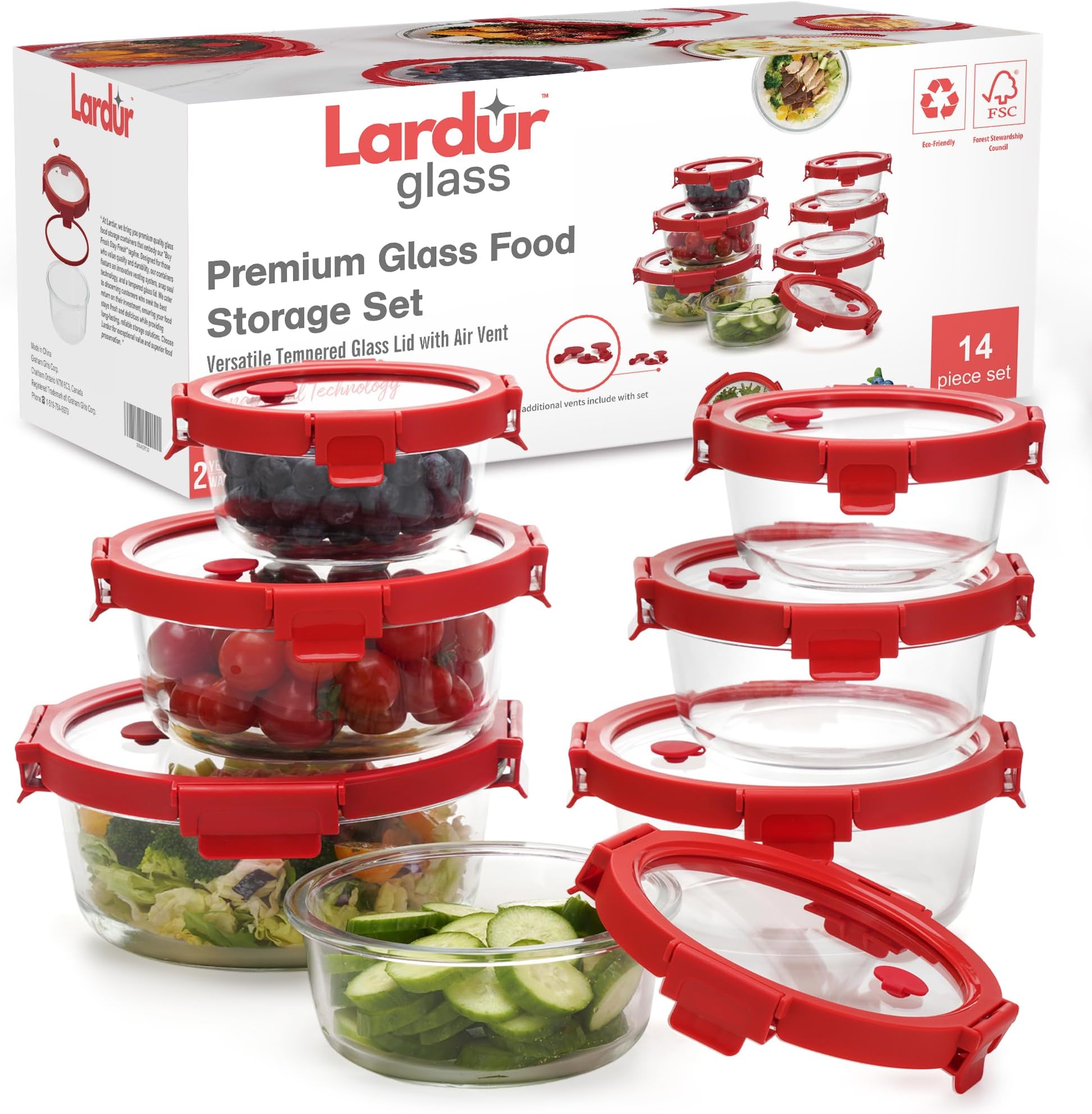 Amazon.com: LOCK & LOCK Purely Better Glass Food Storage Container with ...