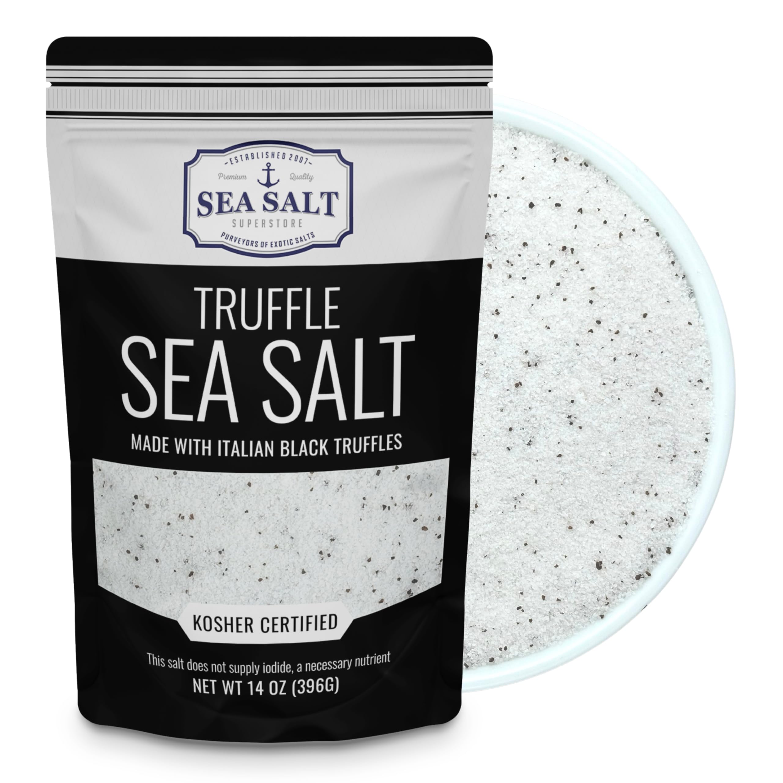 Amazon.com : Italian Black Truffle Sea Salt, Natural Black Truffle Salt ...