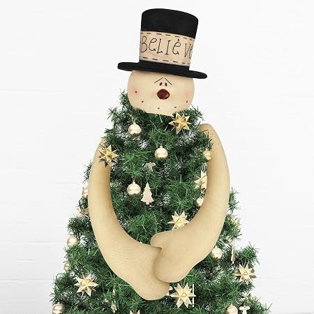Amazon.com: Cinnvoice Snowman Christmas Tree Topper Large Plush Snowman ...