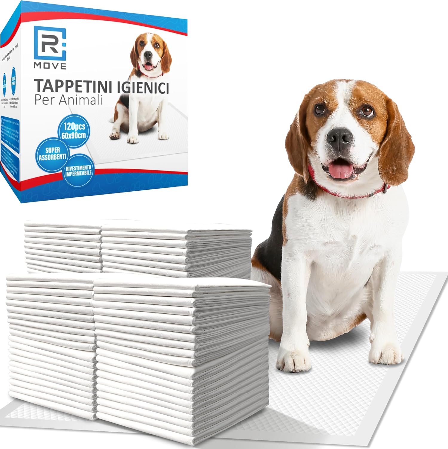 RMOVE 120 traversine cani 60x90 cm, tappetini igienici per cani extra ...