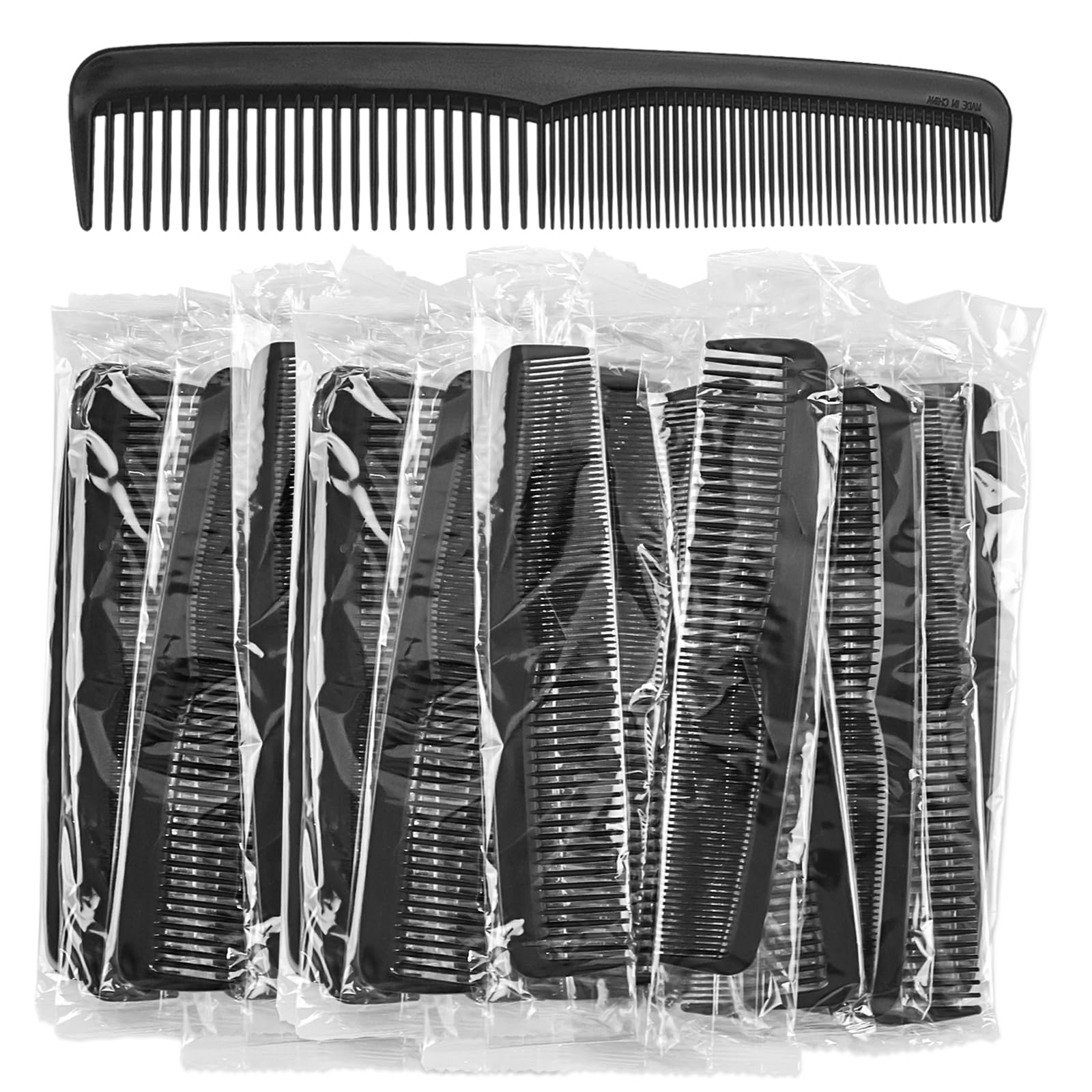 Amazon.com : Gisdo 100pcs Plastic Black Combs in Bulk, Individually ...