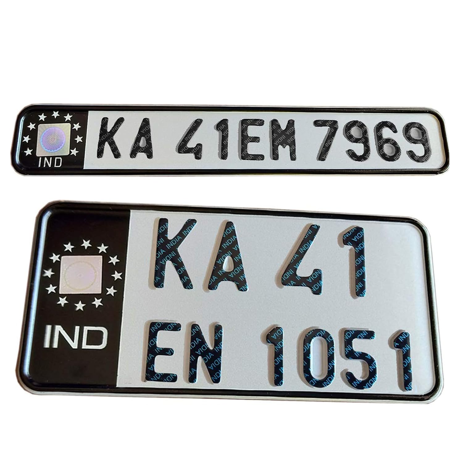 Innovqaraj Embossed Ind Number Plate for Bike| Fancy Black| No Bar or ...
