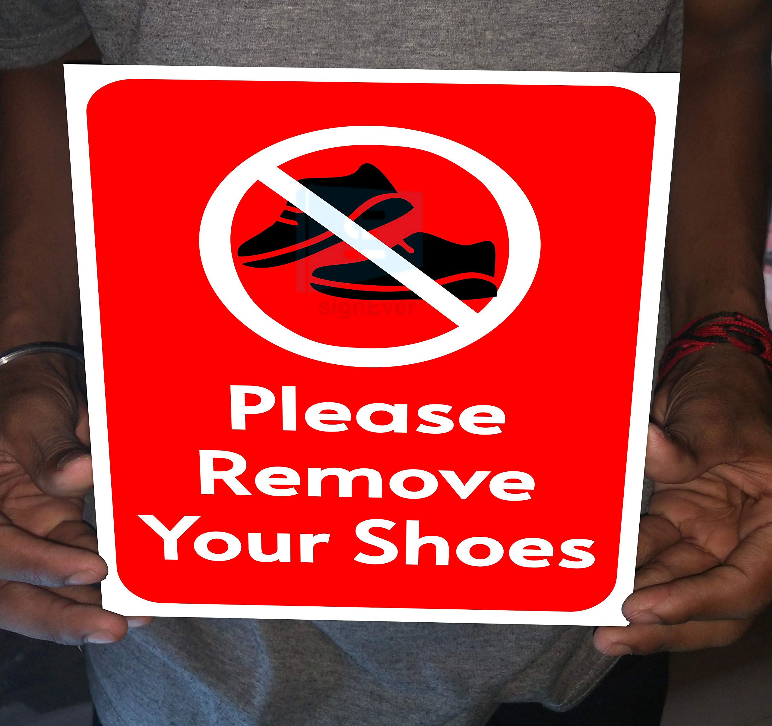 Buy SIGN EVER Please Remove Your Shoes Sign Board for Office Bank ...