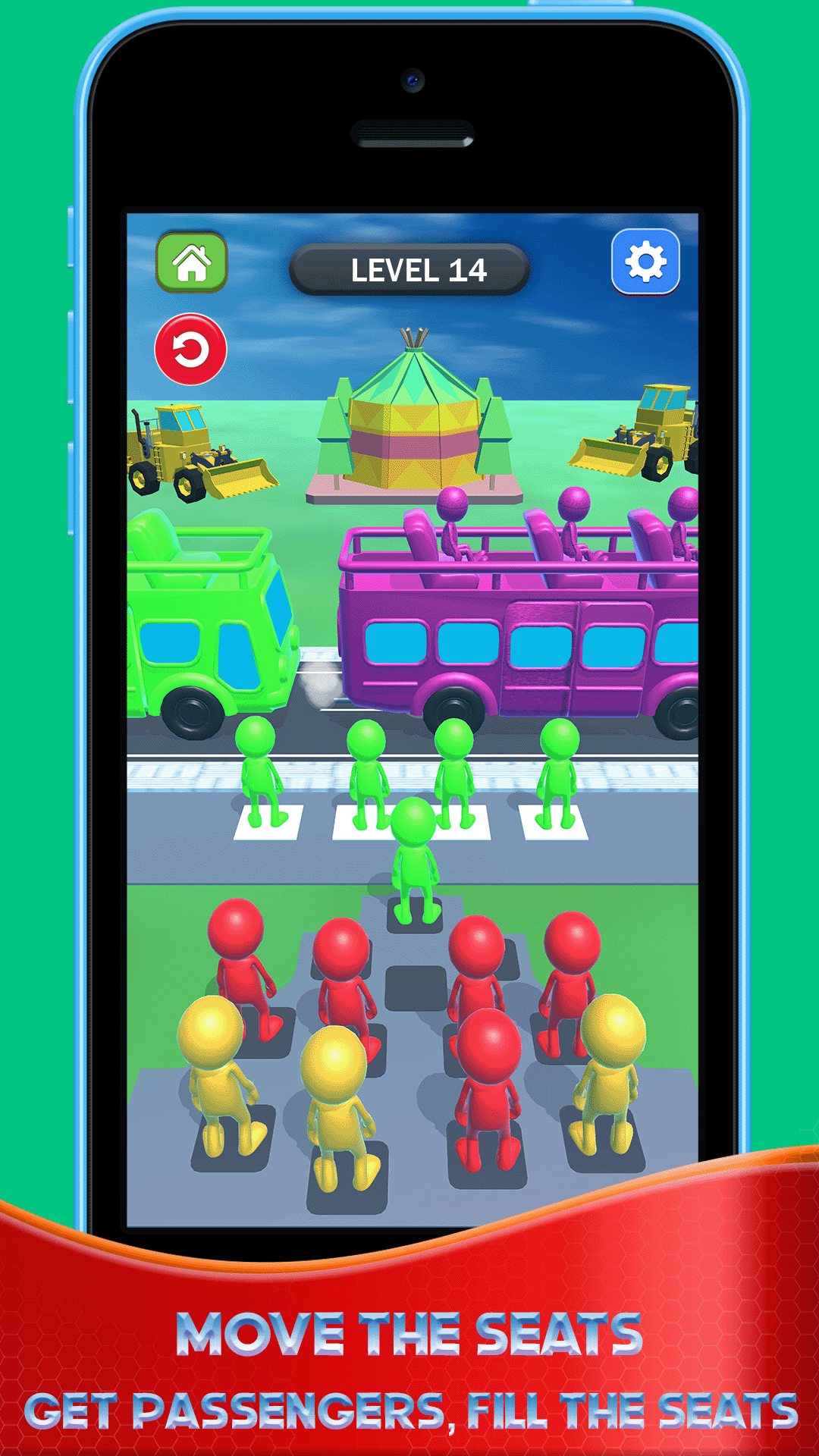 Passenger Bus Jam Color Sort Game: Passenger Bus Seat Jam Color Match Sorting Game - Application ...