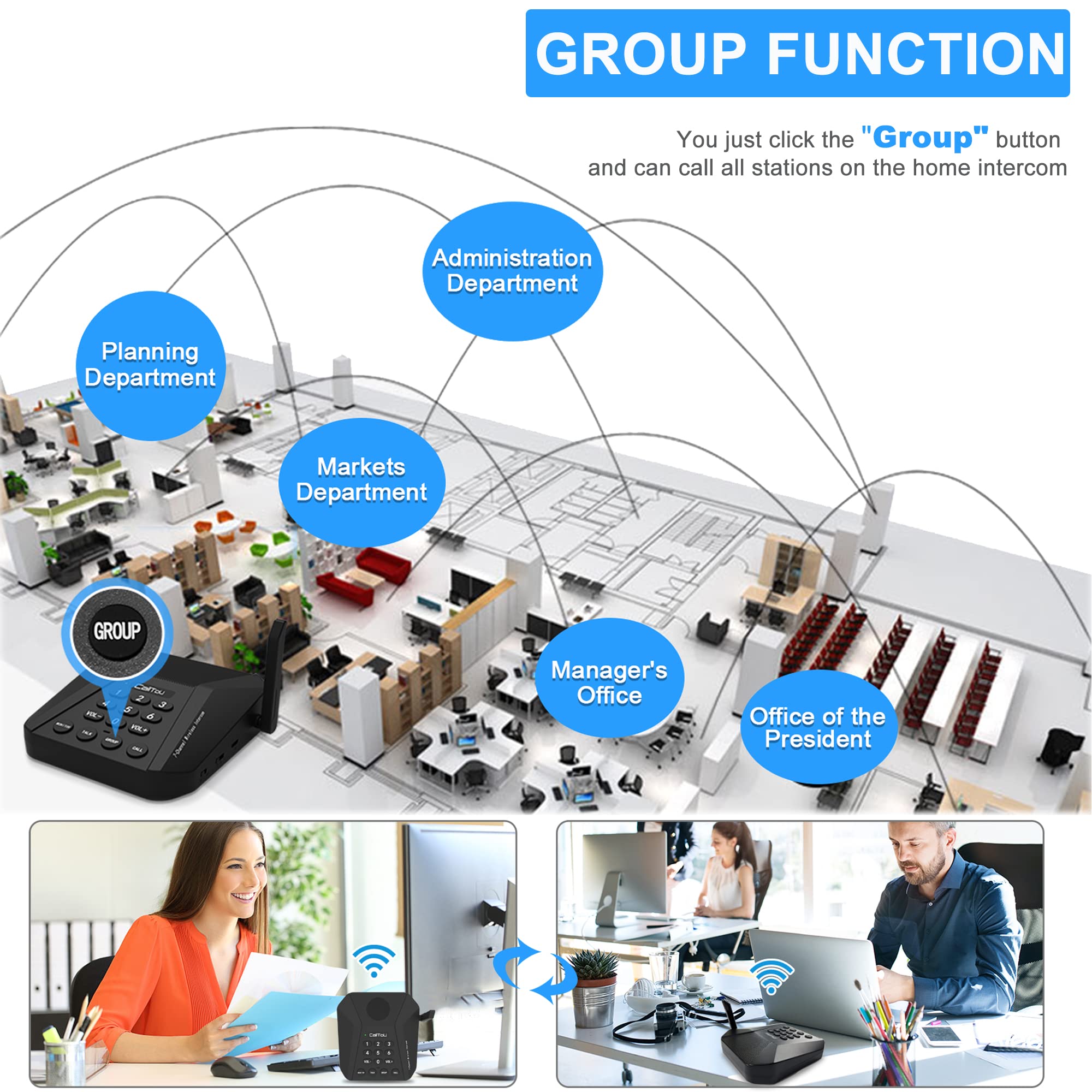 Snapklik.com : CallToU Wireless Intercom System, 21 Channels Security ...