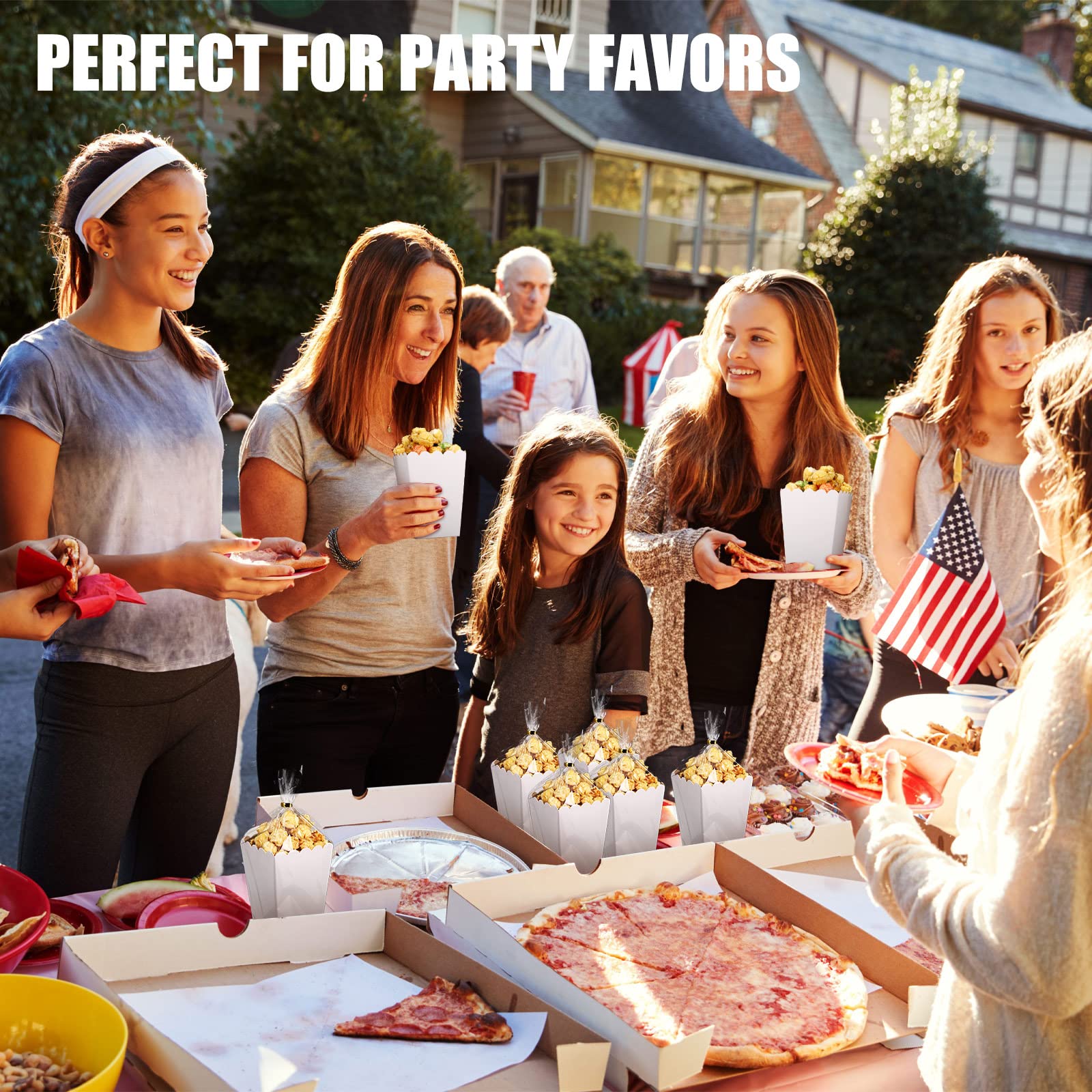 Snapklik.com : Zopeal 200 Pcs Mini Popcorn Boxes And Clear Treat Bag ...
