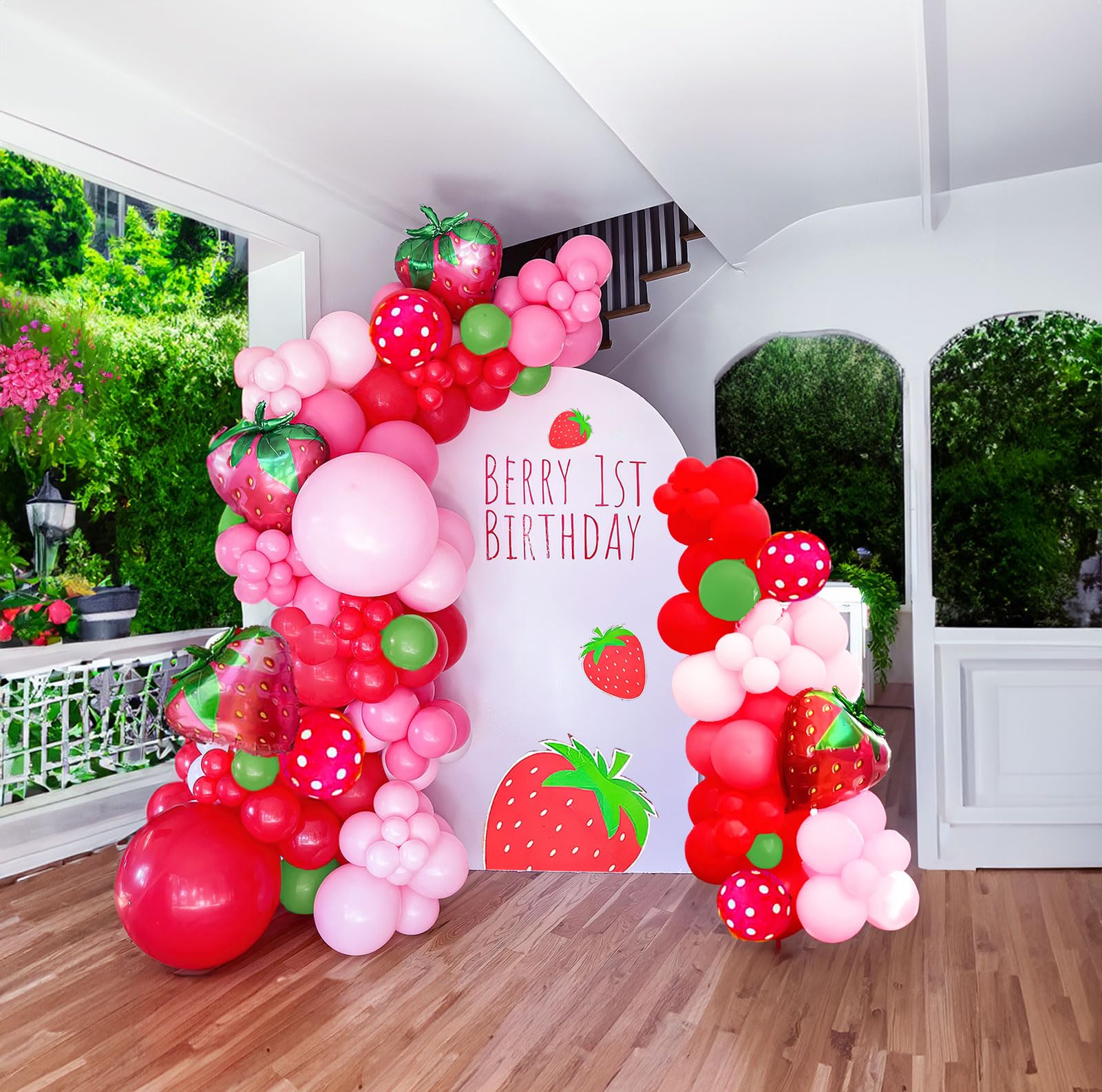 Amazon.com: FROUFING Red and Pink Strawberry balloon garland kit 120pcs ...