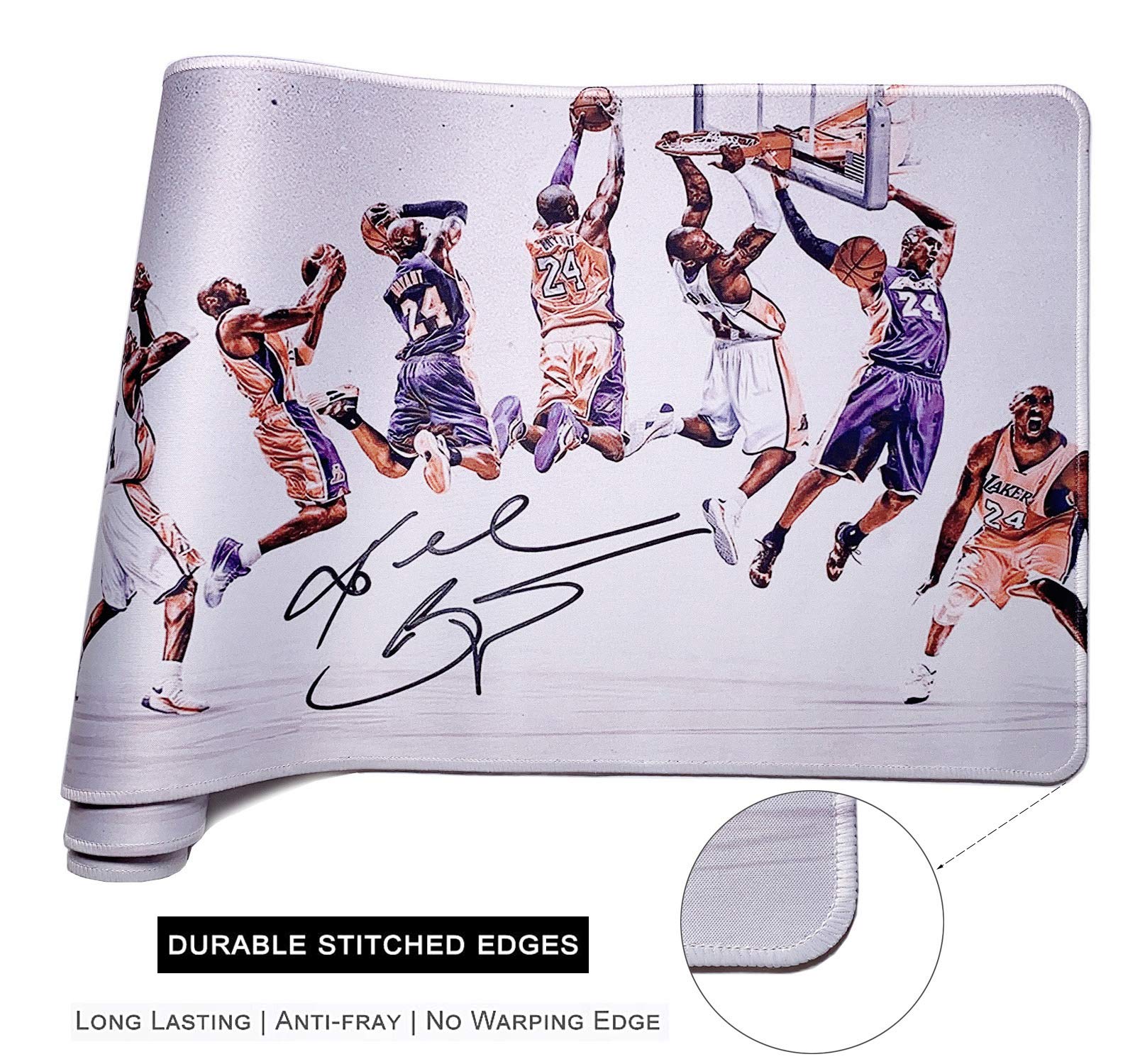 Mouse Pads 8-Dunk 8&24 31.5x11.8 Inch Cool Legend Black Mamba Kobe Non ...