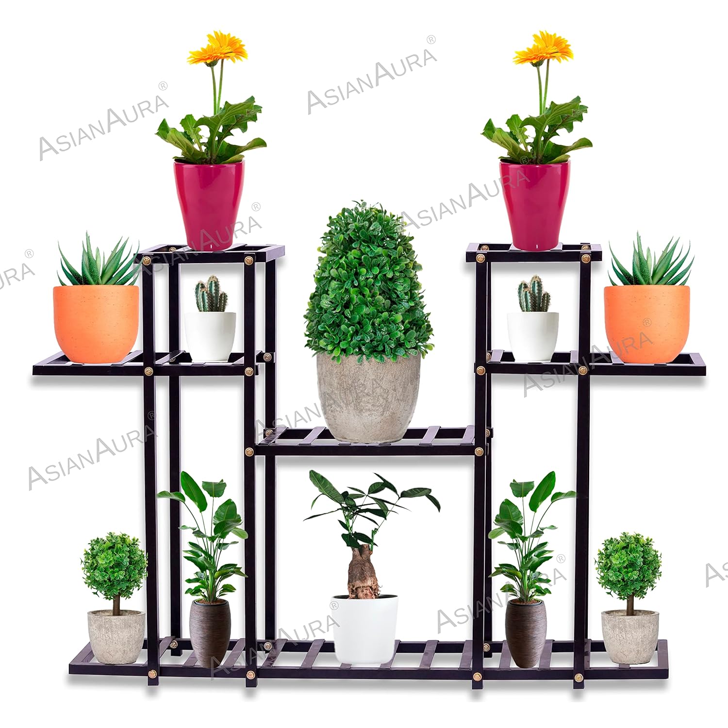 ASIAN AURA Your Space Flower Pot Stand - Multi-Tiered Planter Stand for ...