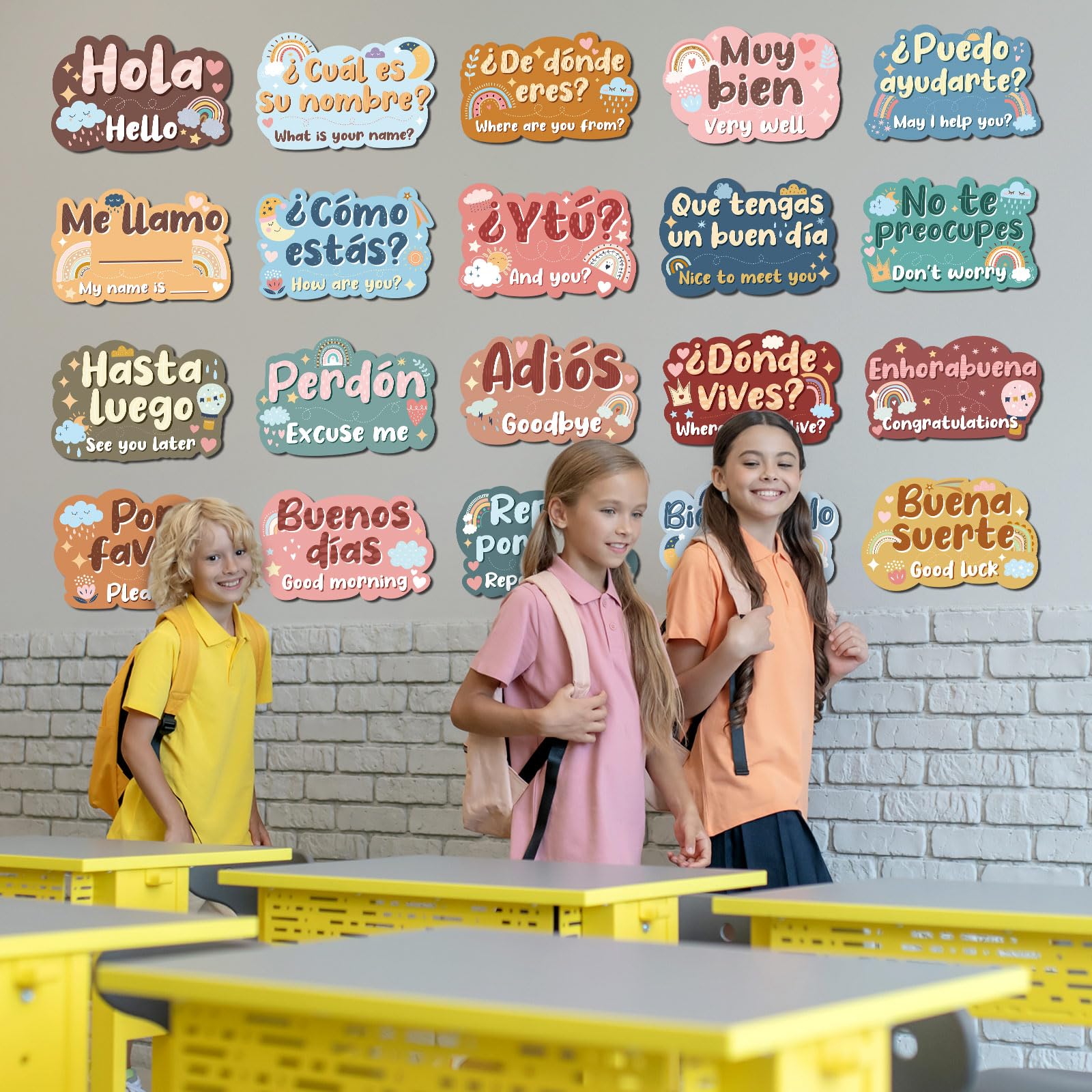 Snapklik.com : Pasimy 20 Pcs Spanish Posters Spanish Phrases Classroom ...