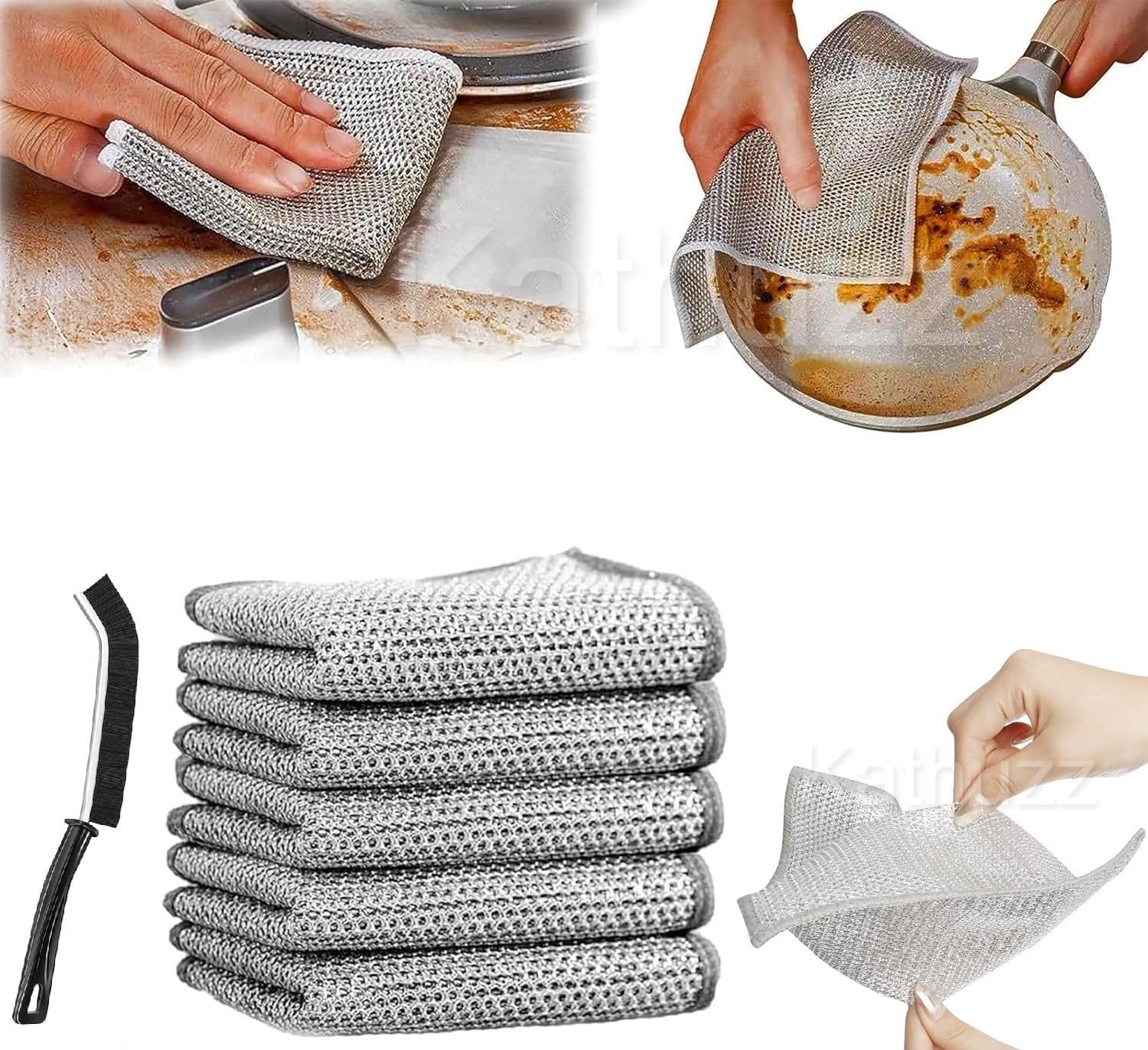 Multipurpose Wire Dishwashing Rags for Wet and Dry Stainless Steel ...