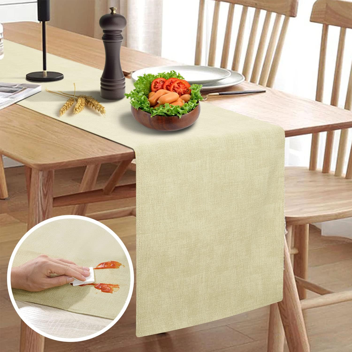 Amazon.com: Rinpon Waterproof Wipeable Table Runner, Thick Farmhouse ...