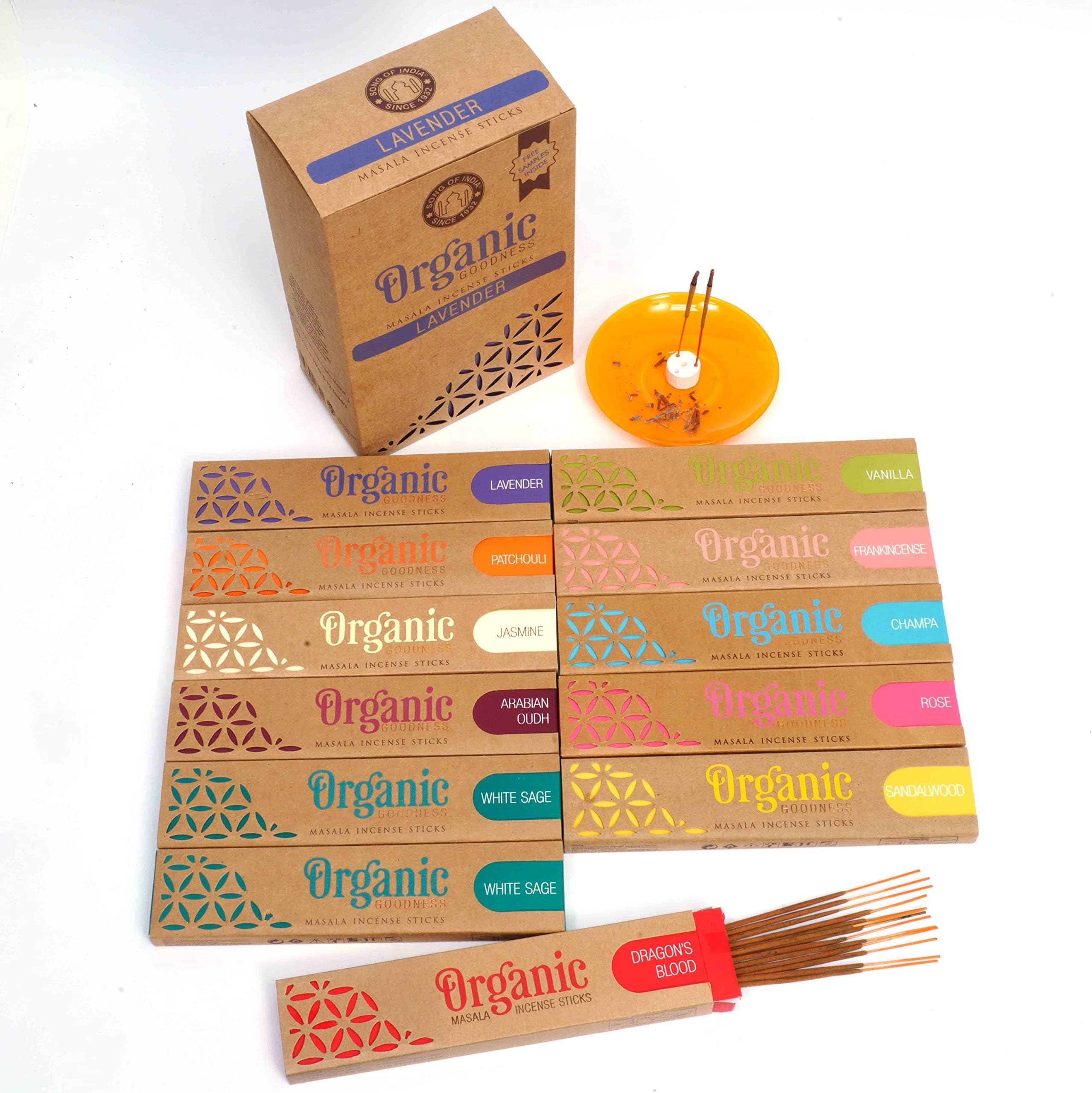 Amazon.com: Satya Organic Incense Sticks- Gift Set of 6 Packs - Nag ...