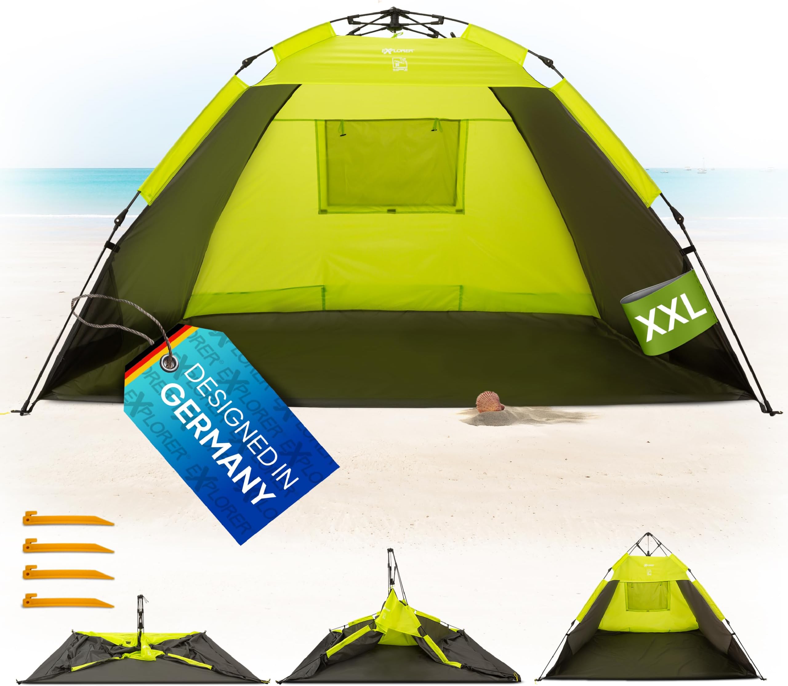 outdoorer Leicht-Strandmuschel Helios Air 850 Strandzelt mit UV 80 ...
