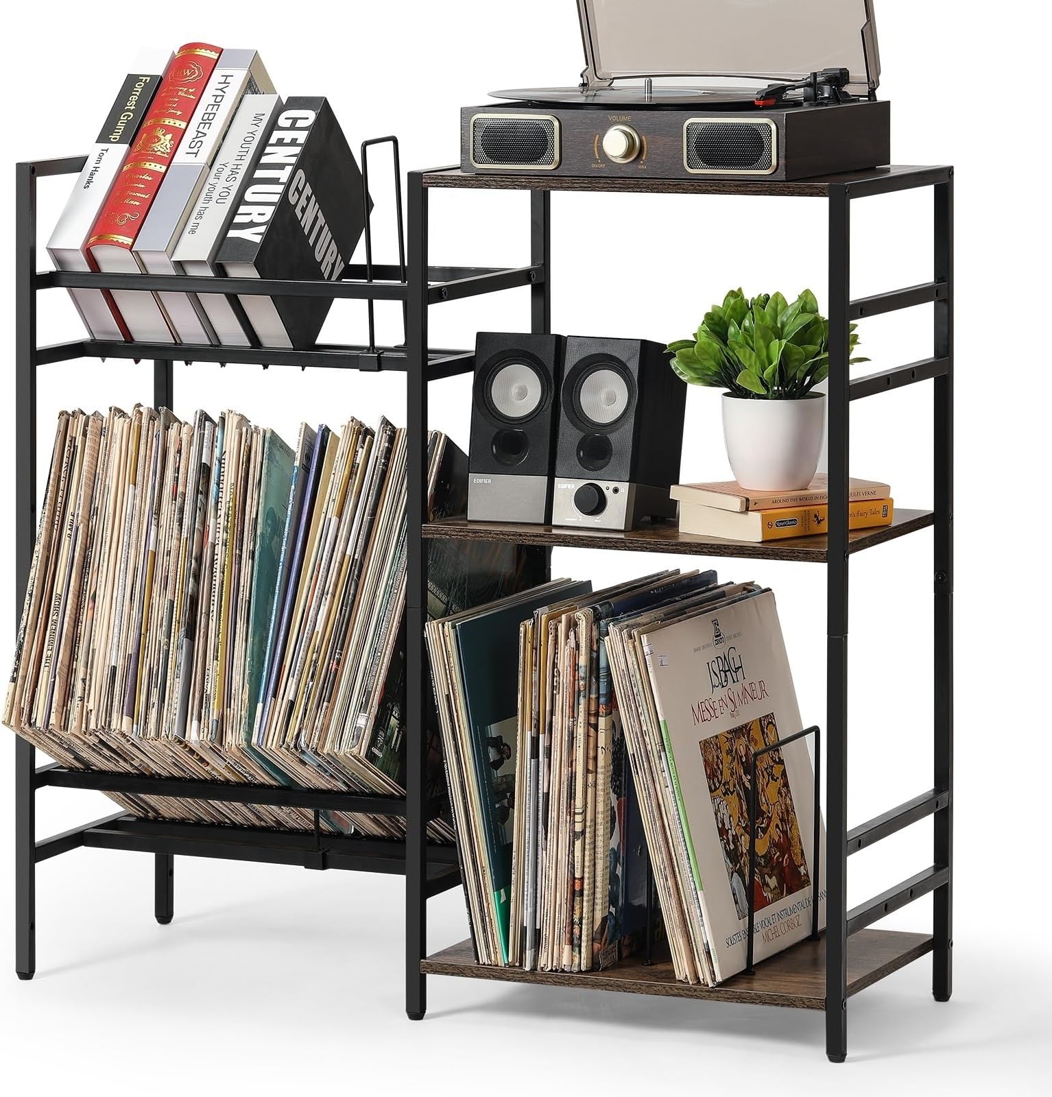 Amazon.com: ThreeHio Record Player Stand, Turntable Stand with Vinyl ...