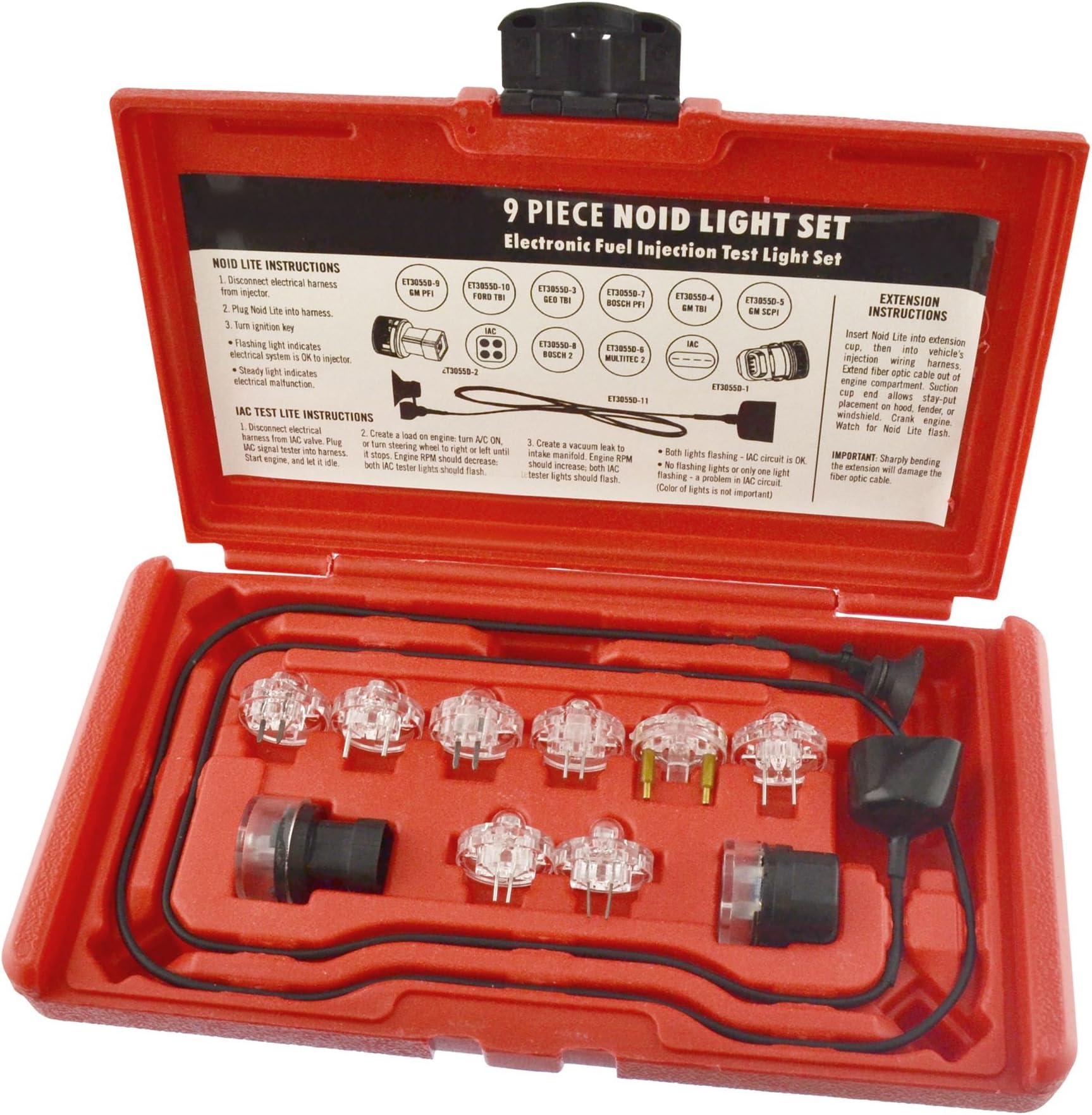 ALETO 11 Piece Noid Light Test Kit, Fuel Injector Tester Tool Noid ...