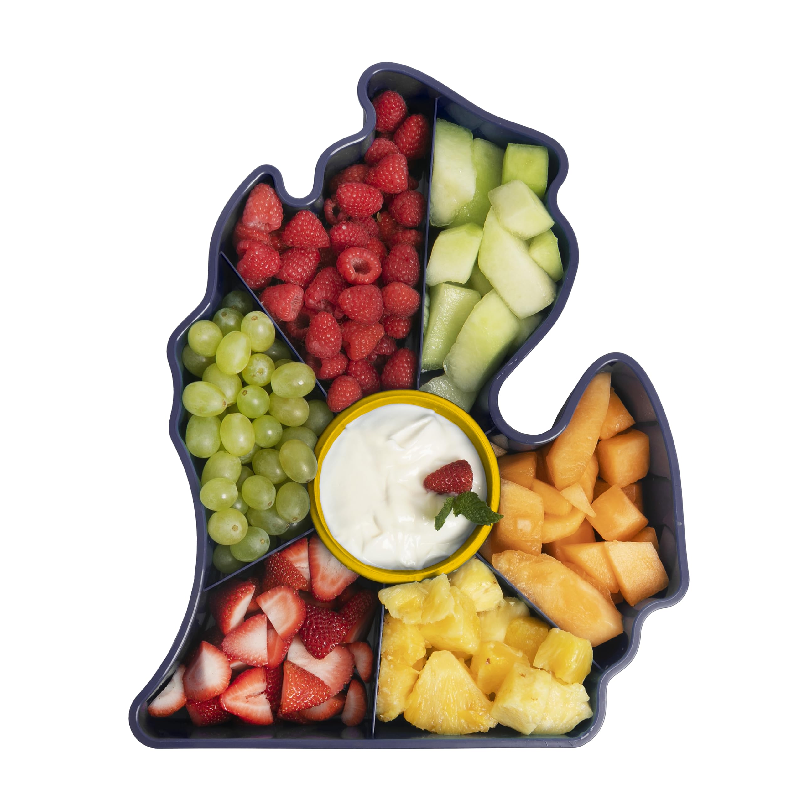 Michigan Serving Tray - Unique 7 Compartment Mitten State Snack Tray w ...