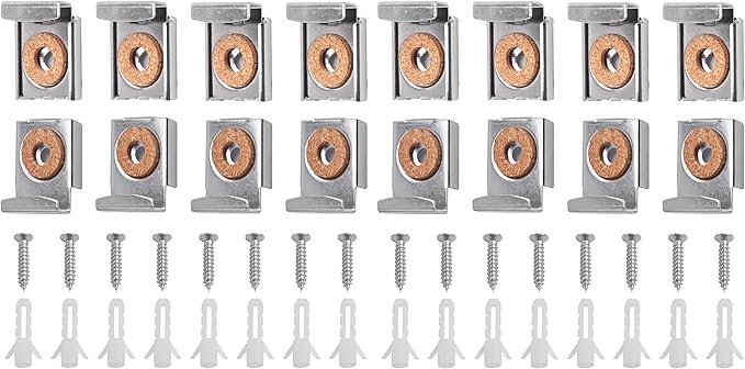 Mirror Hanger Clips Set, 4Sets (16 Pieces) Unframed Mirror Mount Clips ...