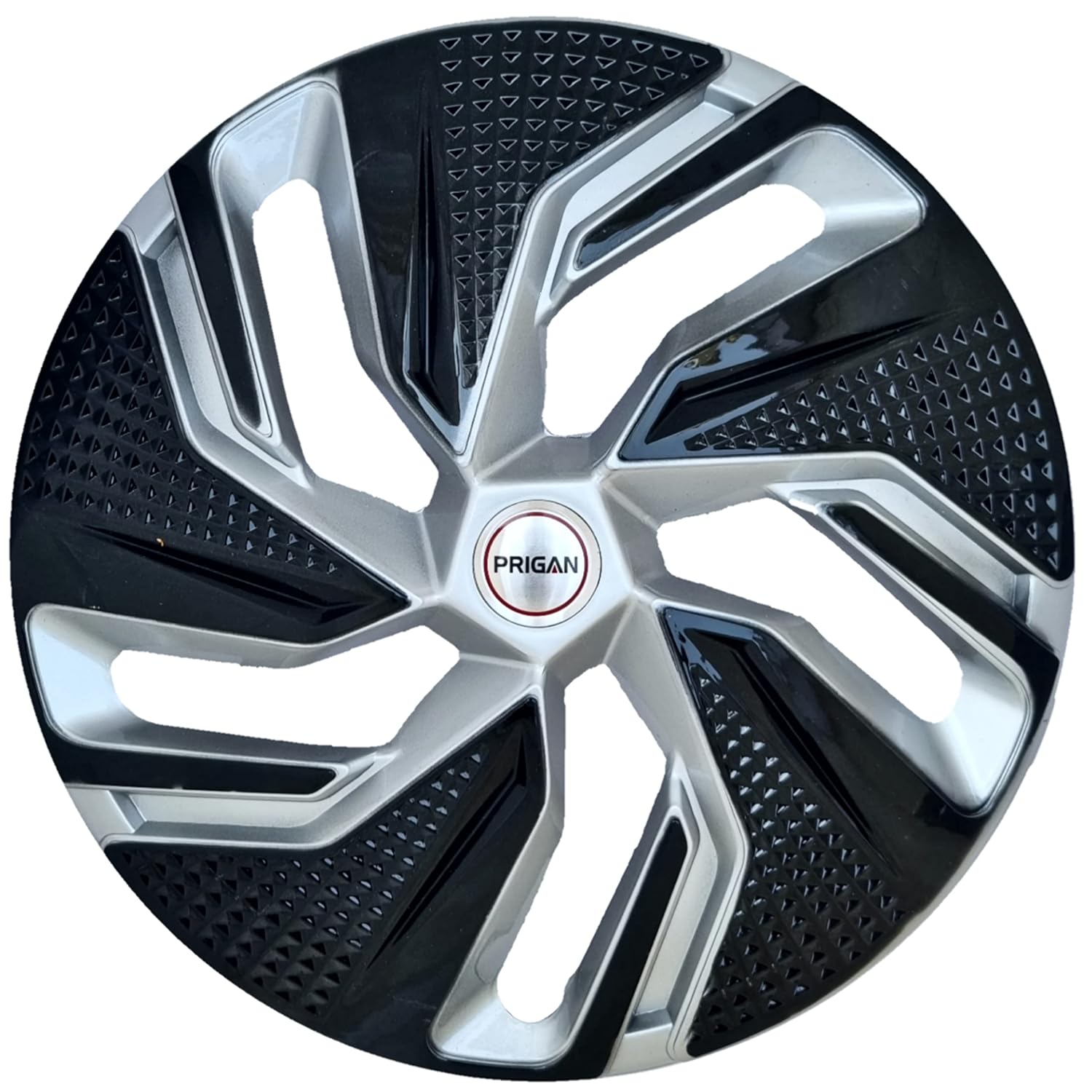 PRIGAN 15 Inch Black Silver Wheel Cover for All 15 Inch Cars (Available ...