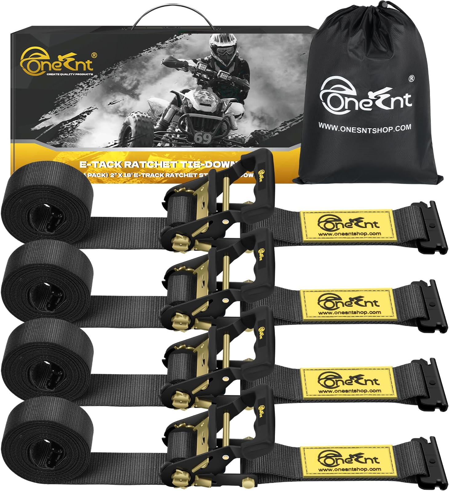 Amazon.com: 4Pcs E-Track Ratchet Straps|2” x18 ft e Track Ratchet tie ...