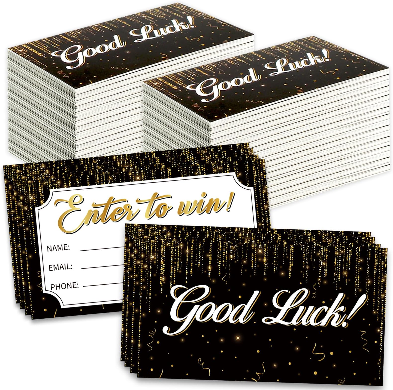 Amazon.com: 600 Pcs Black Gold Enter to Win Raffle Tickets Cards 3.5 x ...