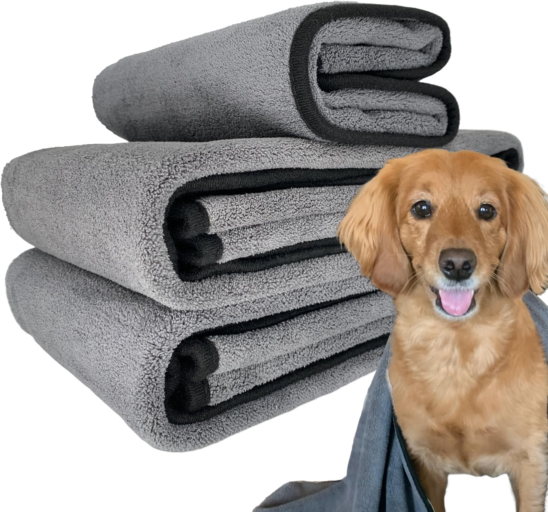 Amazon.com: Set of 3 Puddle Paws Dog Towels, 2 Extra Large (51x23 inch ...