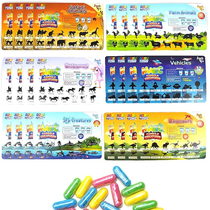 Buy GosuToys Magic Grow Capsules Creatures - 6 Theme Packs with 12 ...