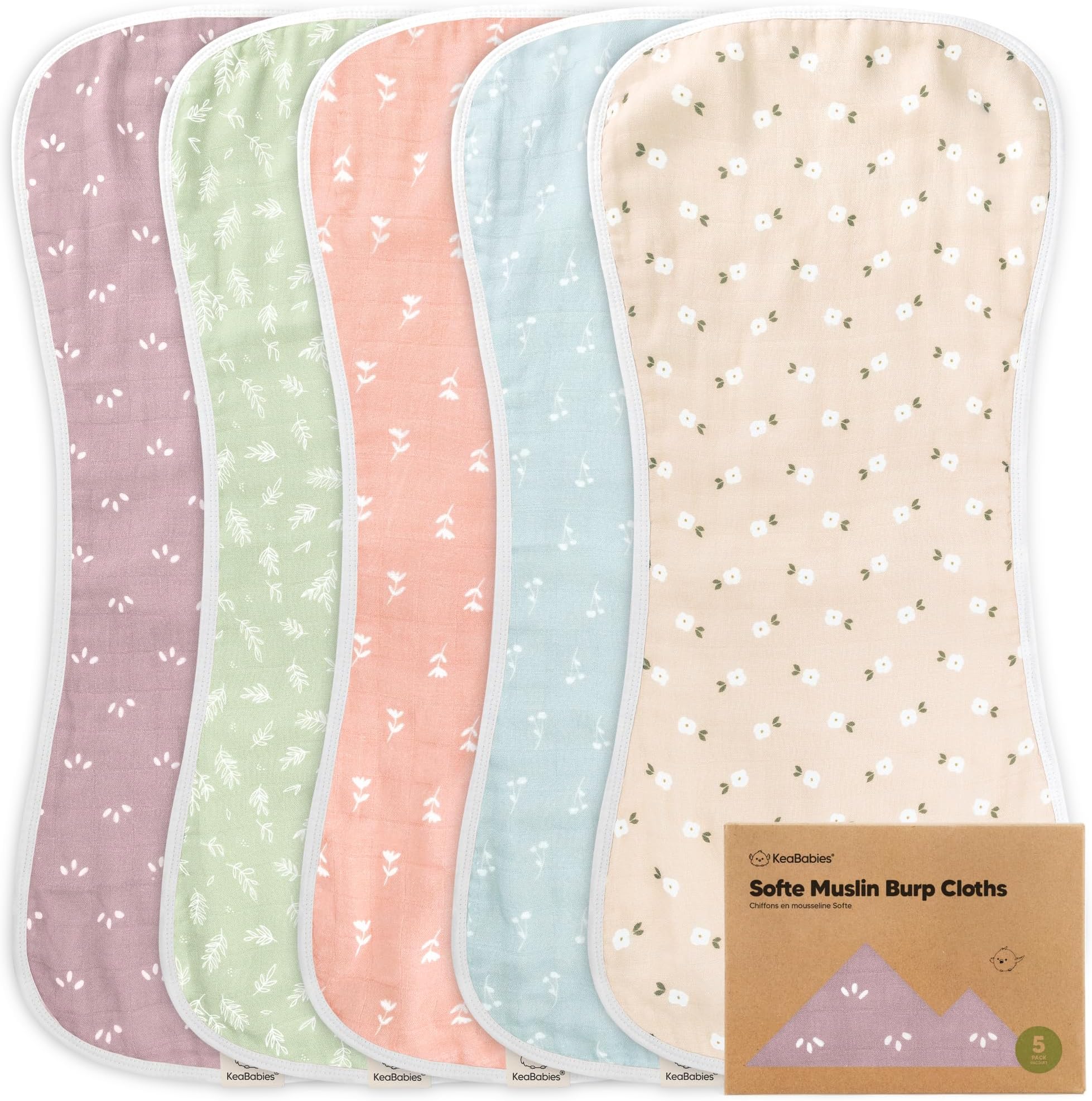 Amazon.com: Frienda 8 Pieces Muslin Burp Cloths for Baby Cotton Burp ...