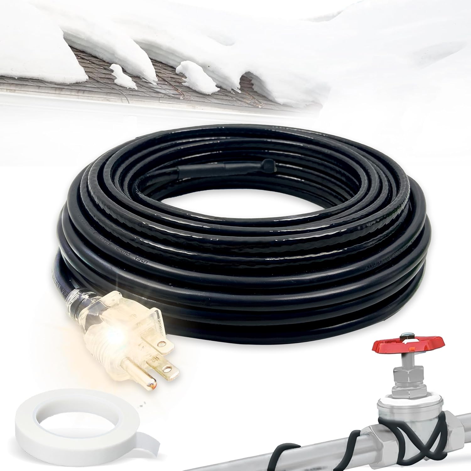 MAXKOSKO Self-regulating Pipe Heat Cable for Pipe Freeze Protection ...