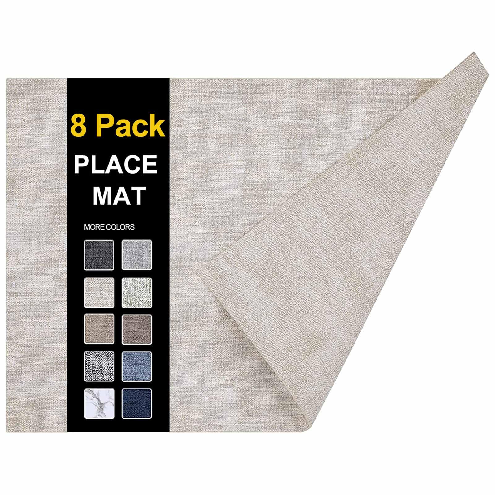 Amazon.com: homing Faux Leather Heat Resistant Placemats Set of 8 ...