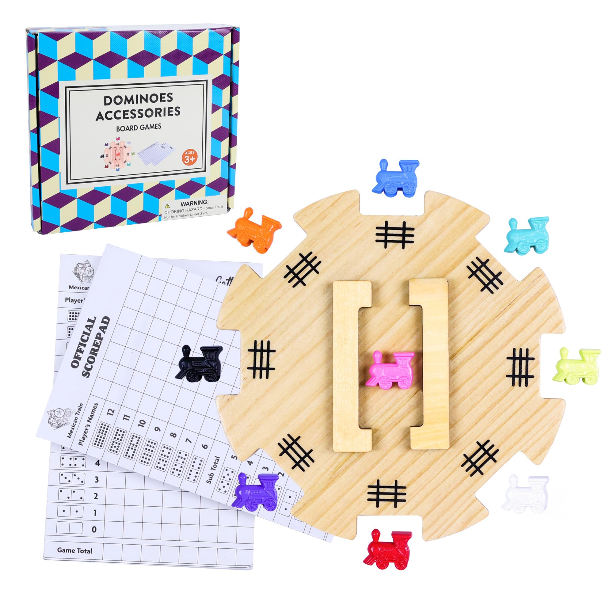 Amazon.com: Offelec Mexican Train Dominoes Accessories Set - 1 Pine ...