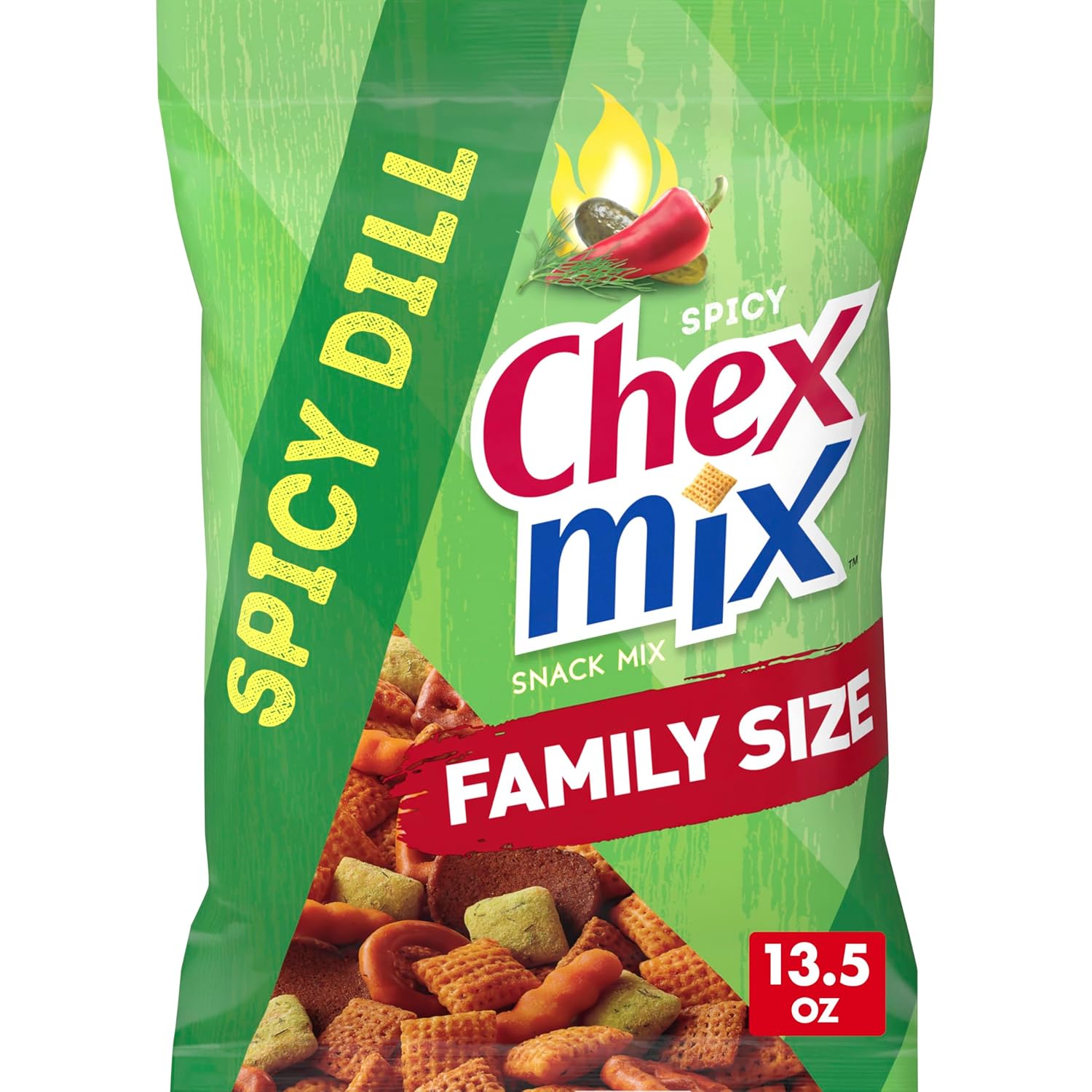Amazon.com: Chex Mix Spicy Dill Snack Mix, Savory Snack Bag, Family ...