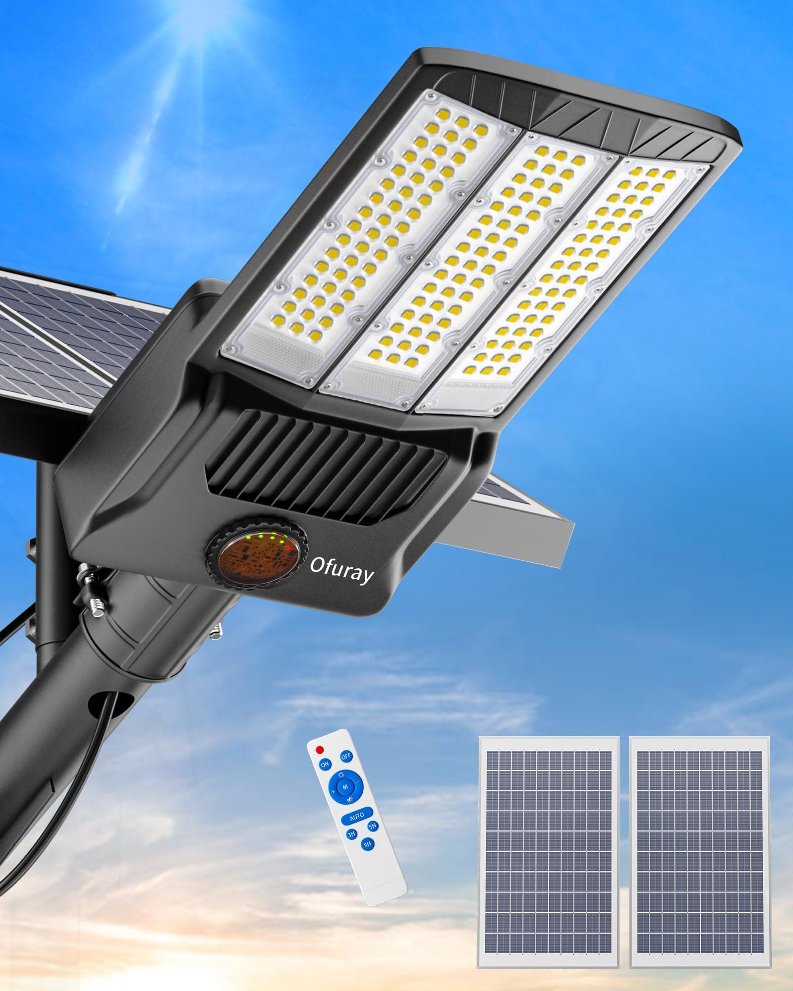 Ofuray Of-9800W Solar Street Lights Outdoor, 750000Lm Solar Parking Lot ...